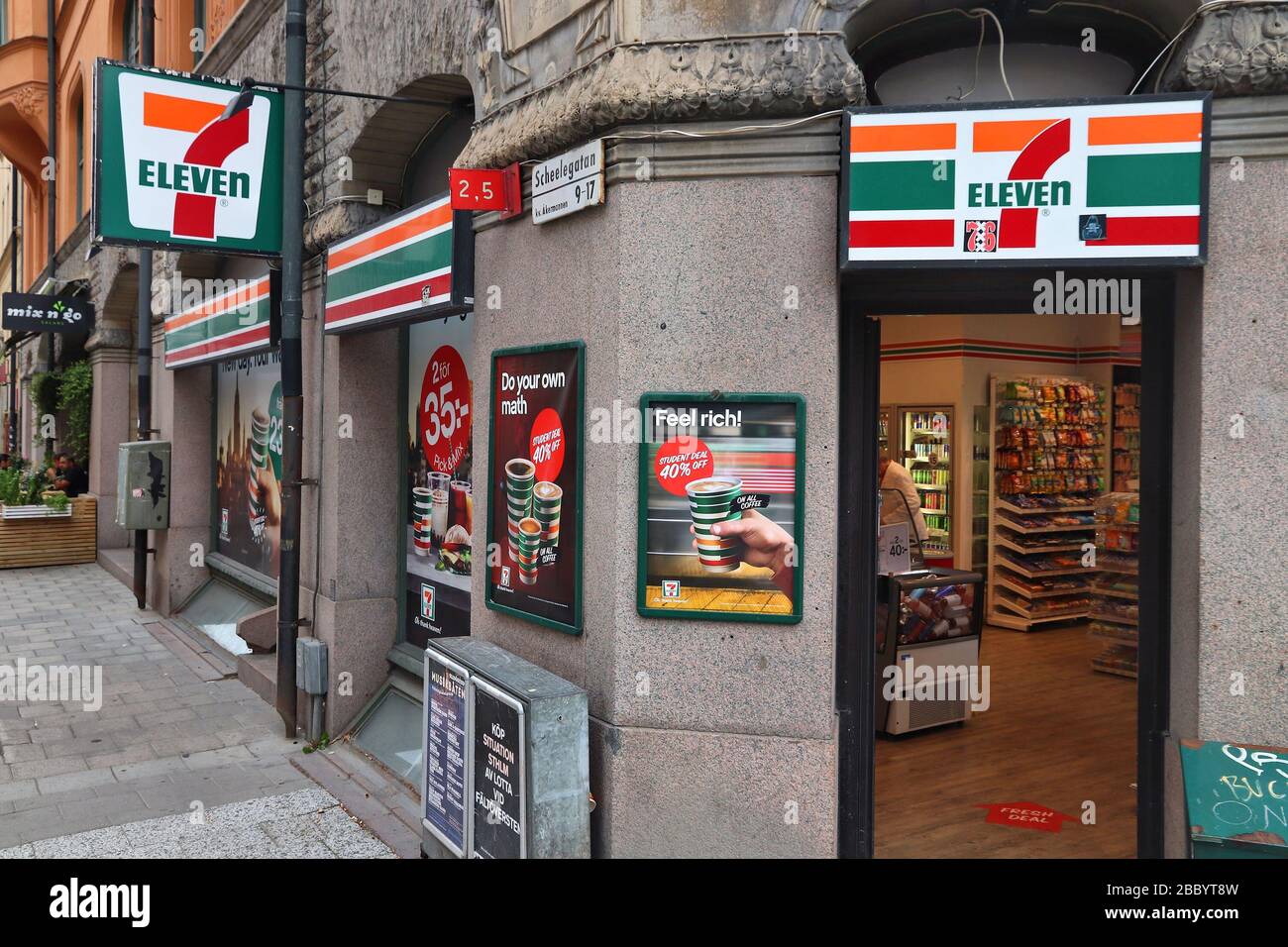 STOCKHOLM, SWEDEN - AUGUST 24, 2018: 7-Eleven convenience store in ...