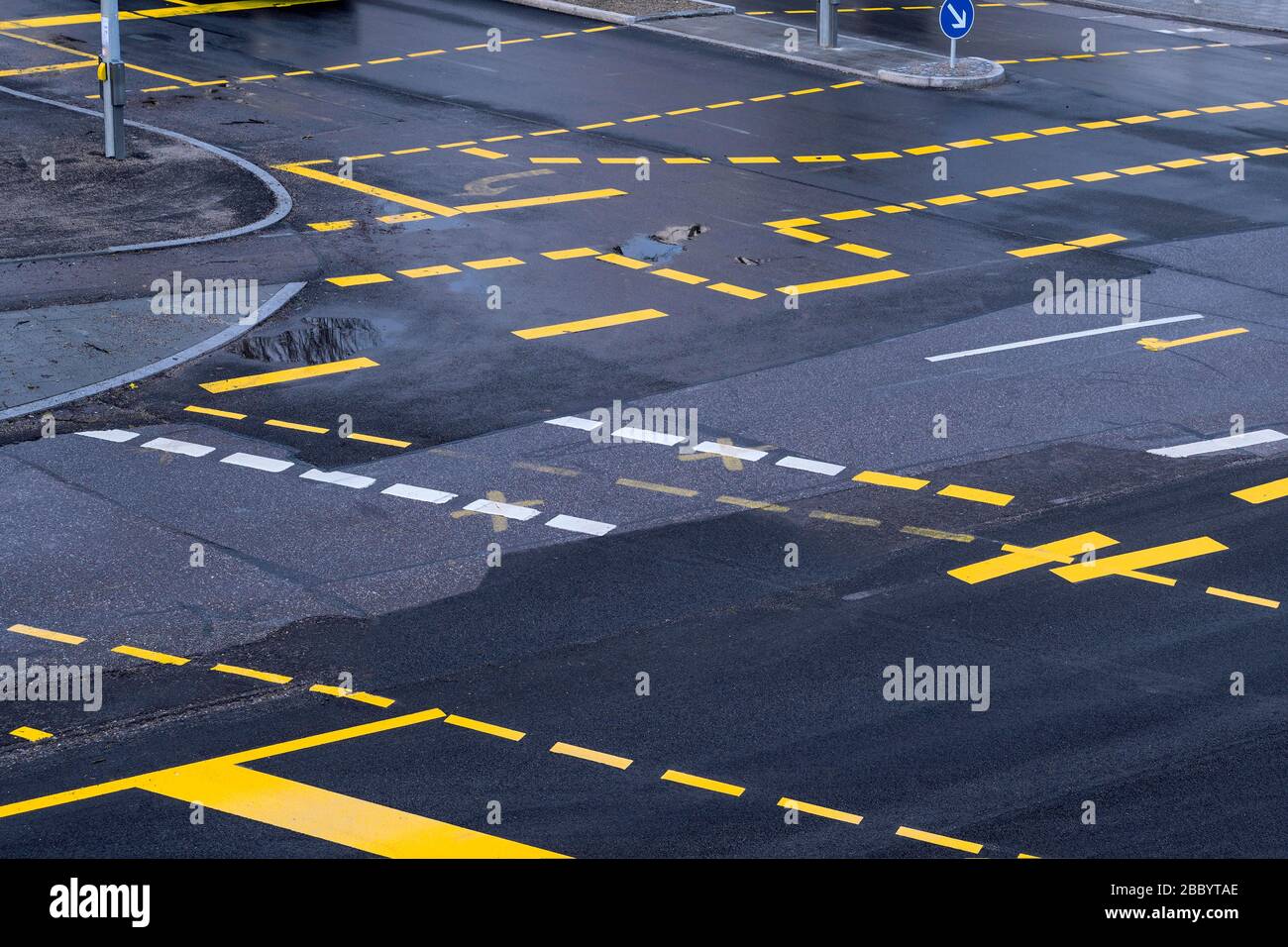 Road markings, Munich, Upper Bavaria, Bavaria, Germany Stock Photo - Alamy