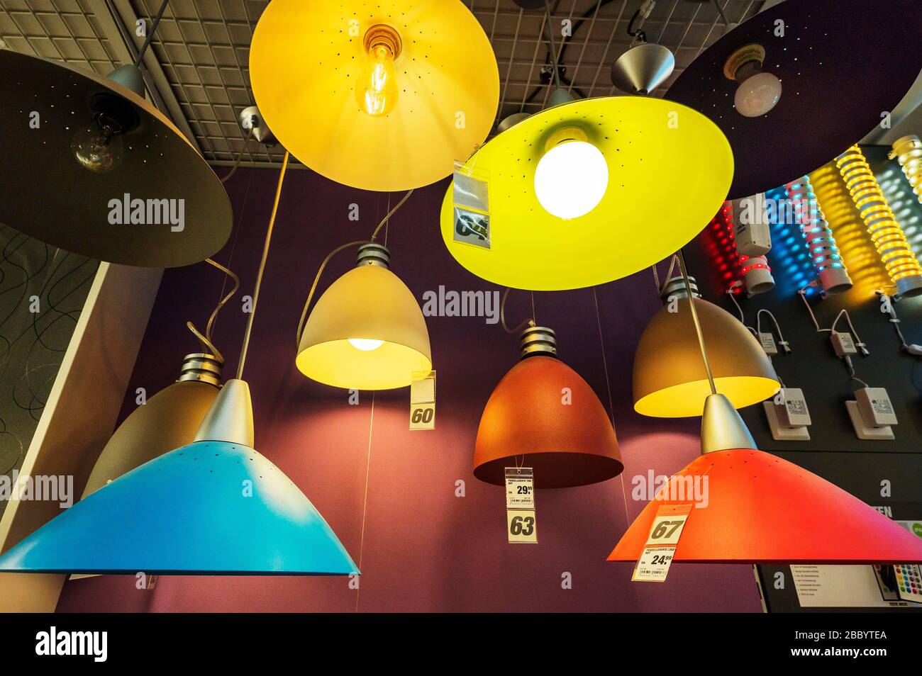 Lamps and LED lights, hardware store, Bavaria, Germany Stock Photo - Alamy