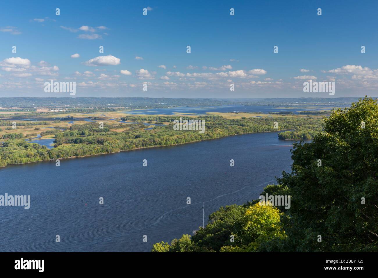 Mississippi River scenic landscape in early autumn Stock Photo - Alamy