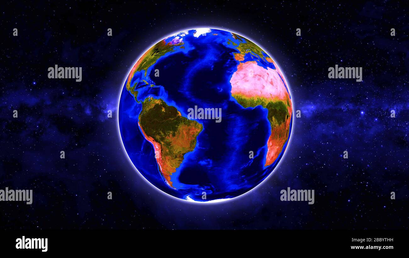 Planet earth. A shot from outer space. Realistic 3D rendering Stock ...