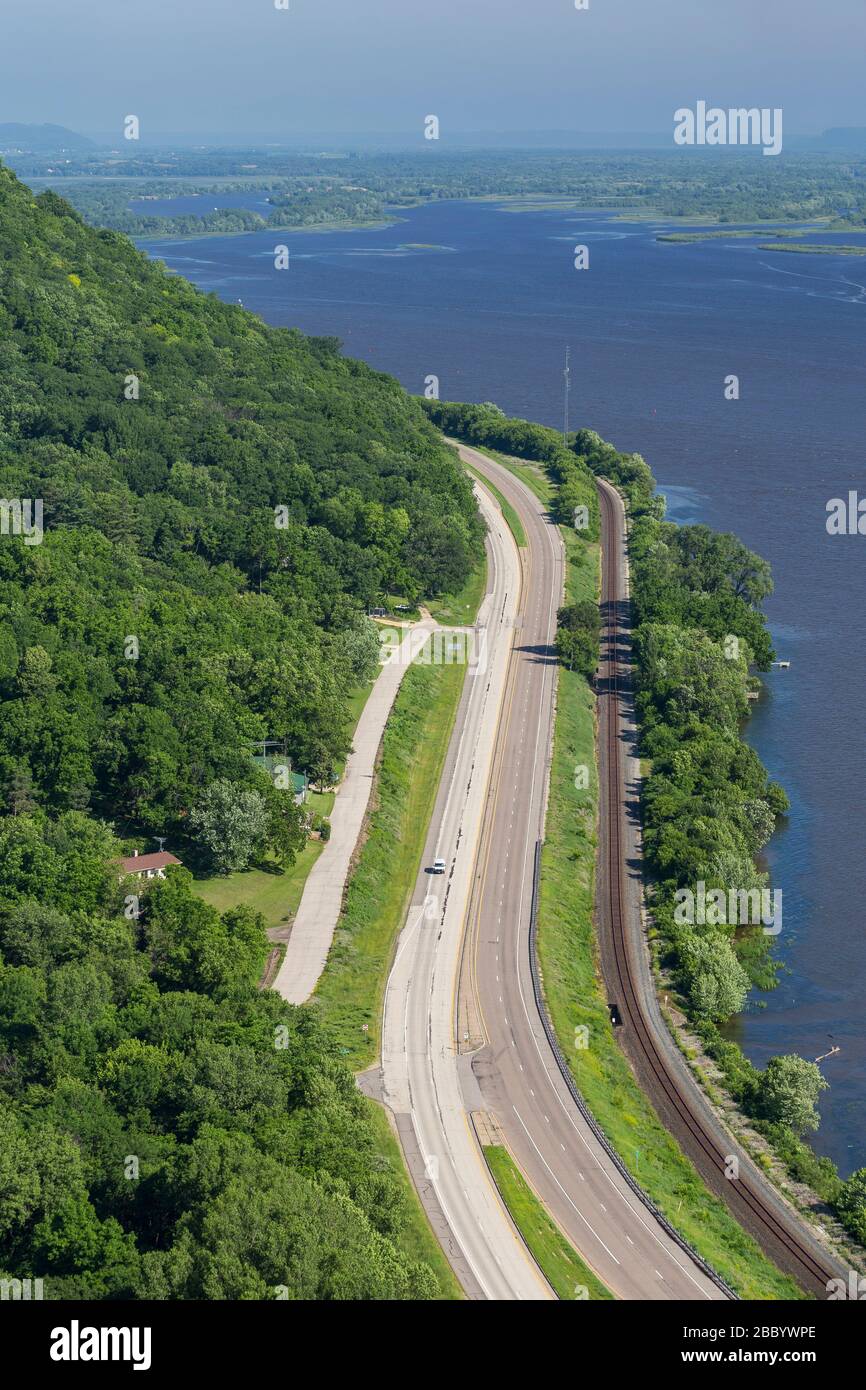 Mississippi River Scenic Overlook Stock Photo - Alamy