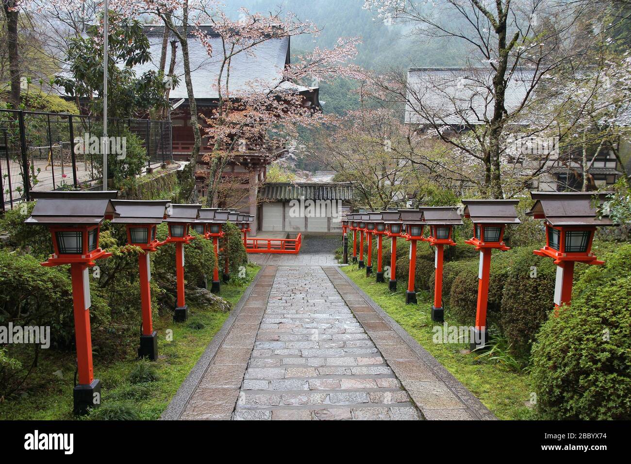 Kurama Temple stairs in Kyoto, Japan. Buddhist place of worship Stock ...