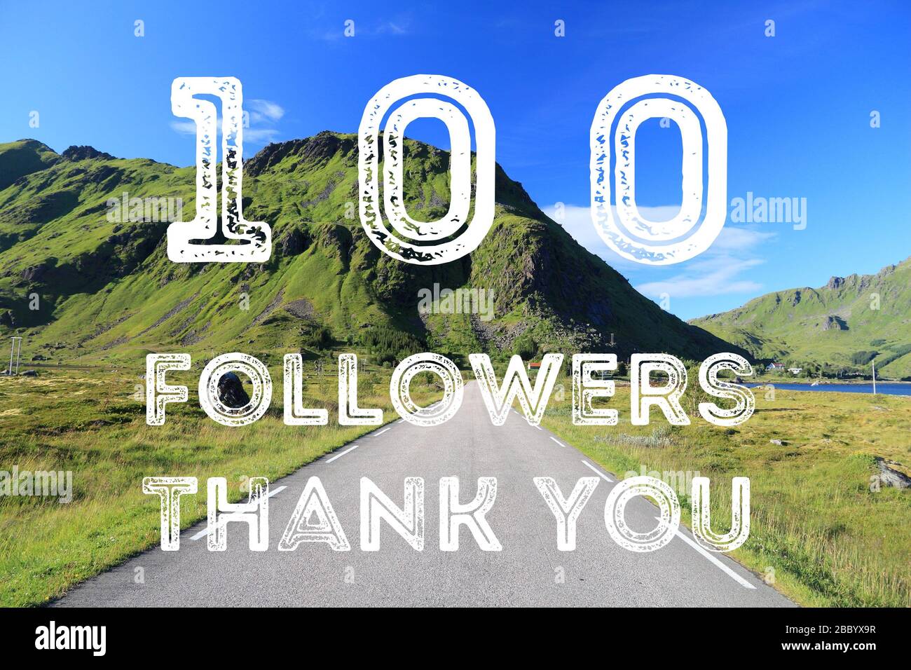 100 followers - social media milestone banner. Online community thank ...