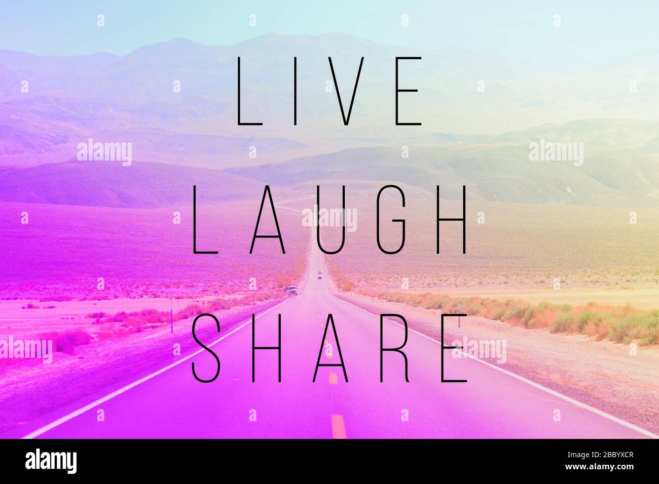 Motivational words poster - cheerful slogan: live laugh share Stock ...