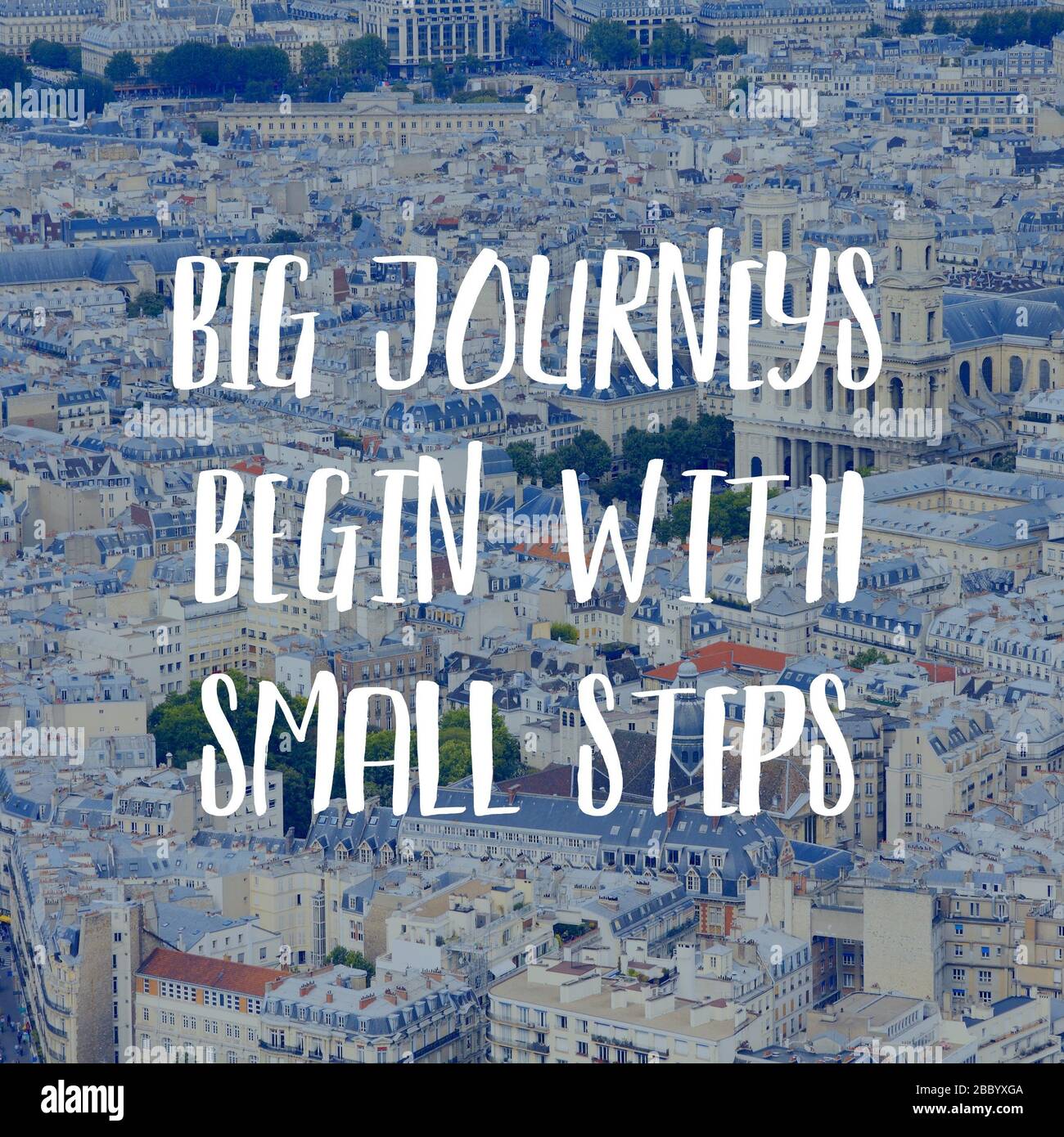 Big journeys begin with small steps. Inspirational quote poster ...