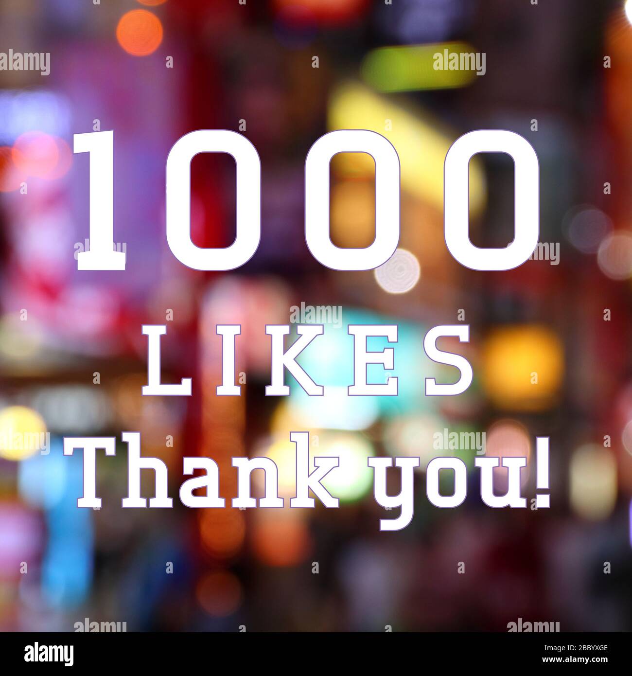 1000 likes. Social media achievement. Thank you sign Stock Photo - Alamy