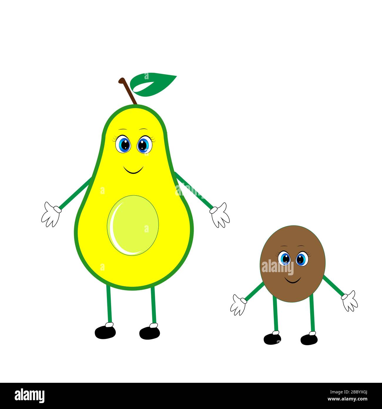 cute avocado cartoon illustration vector Stock Vector Image & Art - Alamy