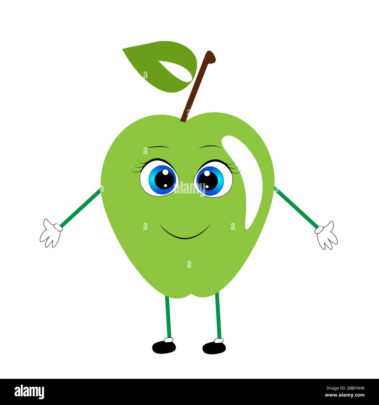 Cute happy apple character Cut Out Stock Images & Pictures - Alamy