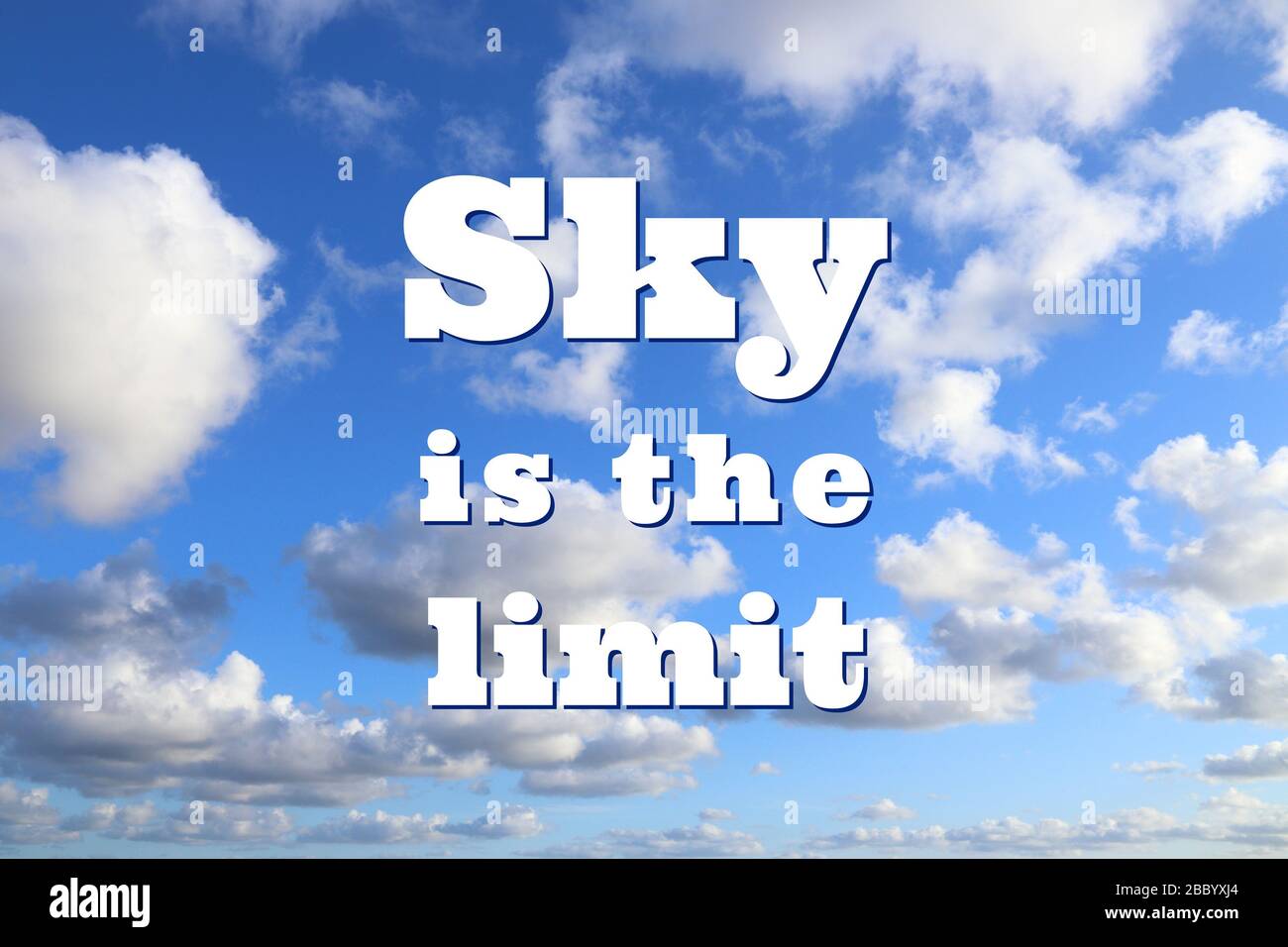 Sky is the limit. Workplace inspirational quote poster. Success ...