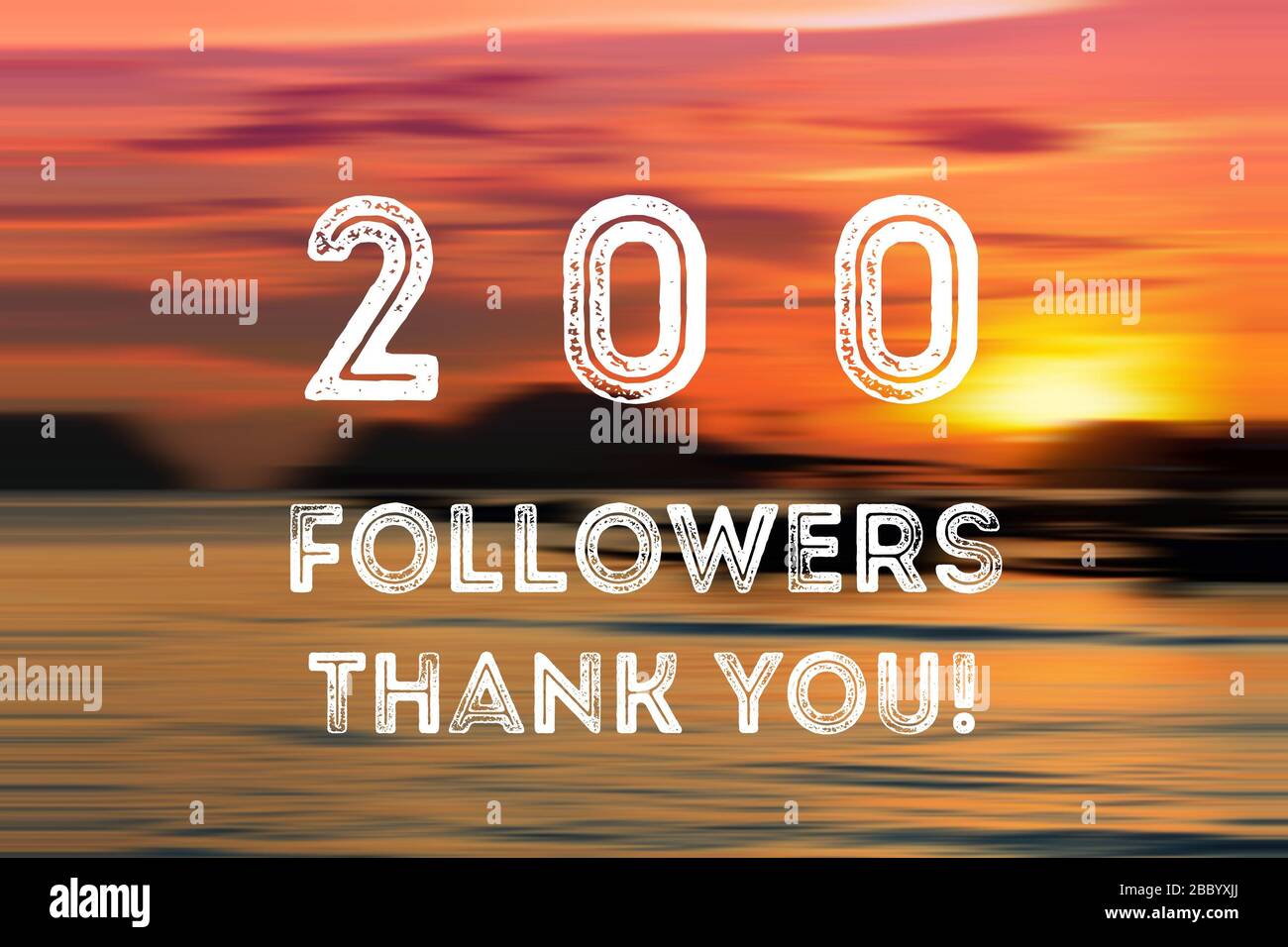 200 followers. Social media follower milestone. Thank you banner Stock ...