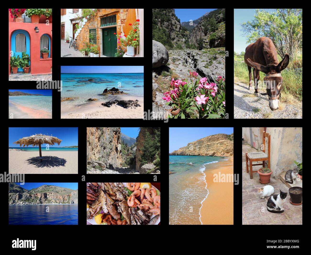 Crete island collage - travel places photos from Greece Stock Photo - Alamy