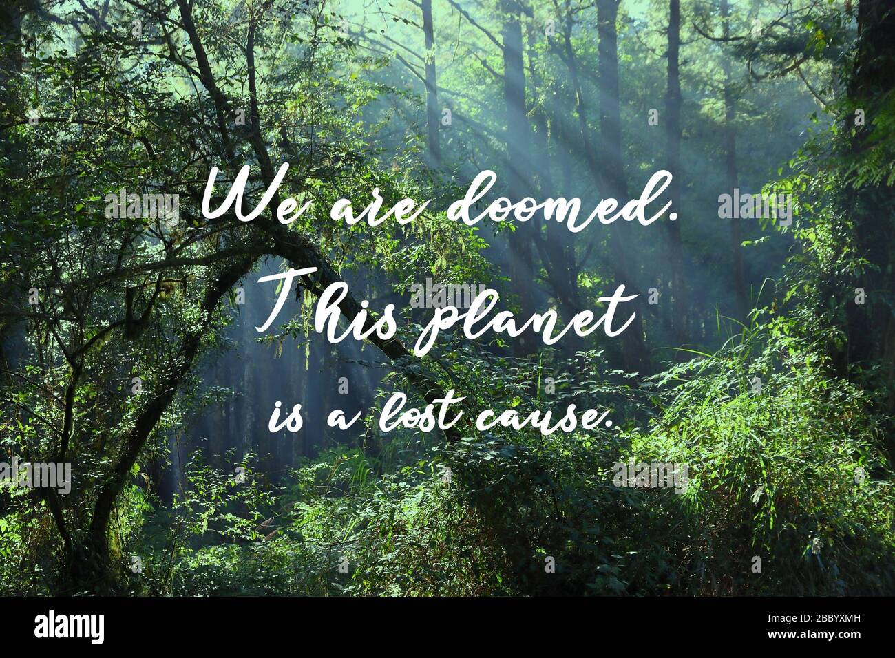 Climate change dark humor. Grotesque parody of motivational poster ...