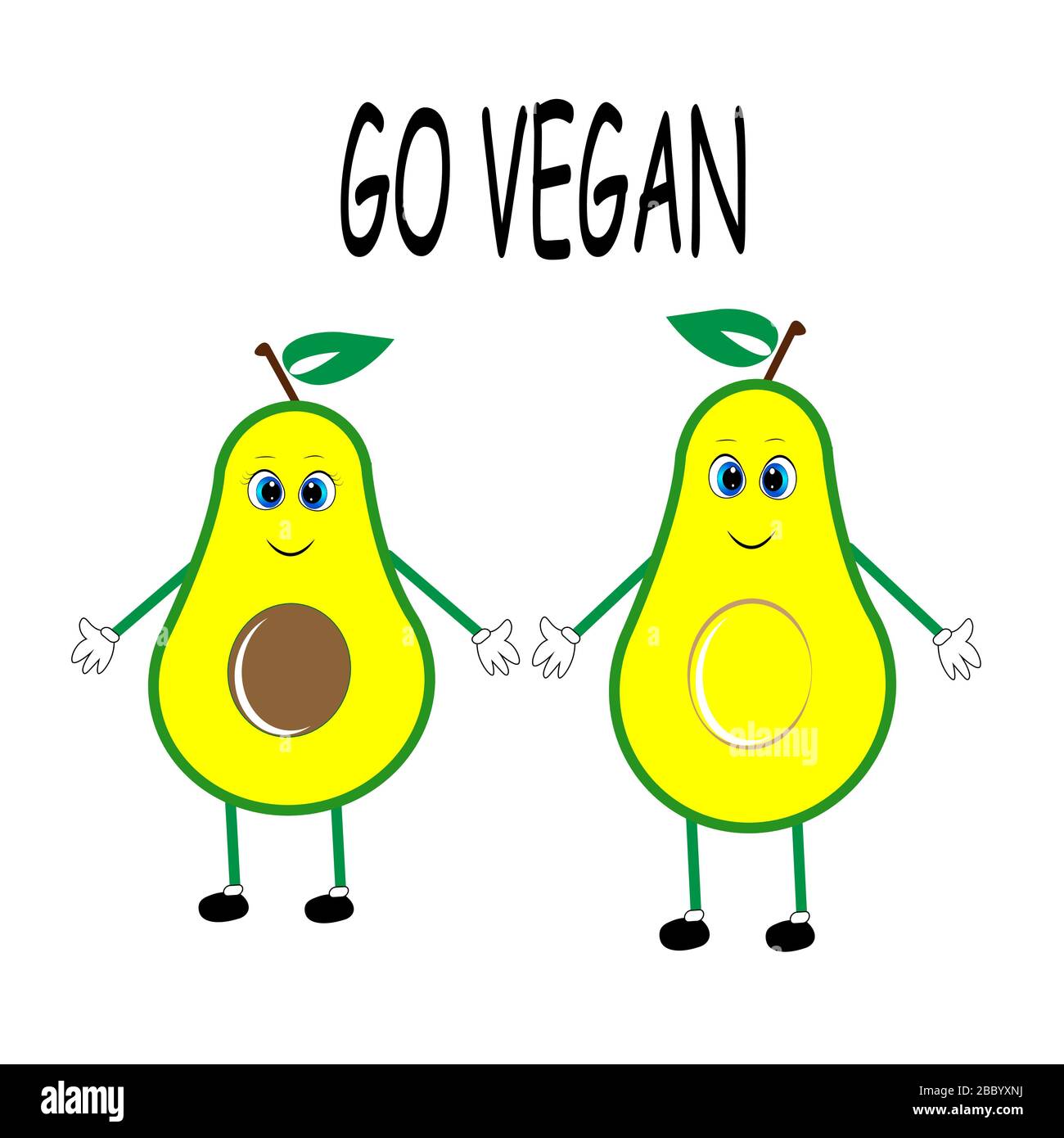 cute avocado cartoon illustration vector Stock Vector Image & Art - Alamy