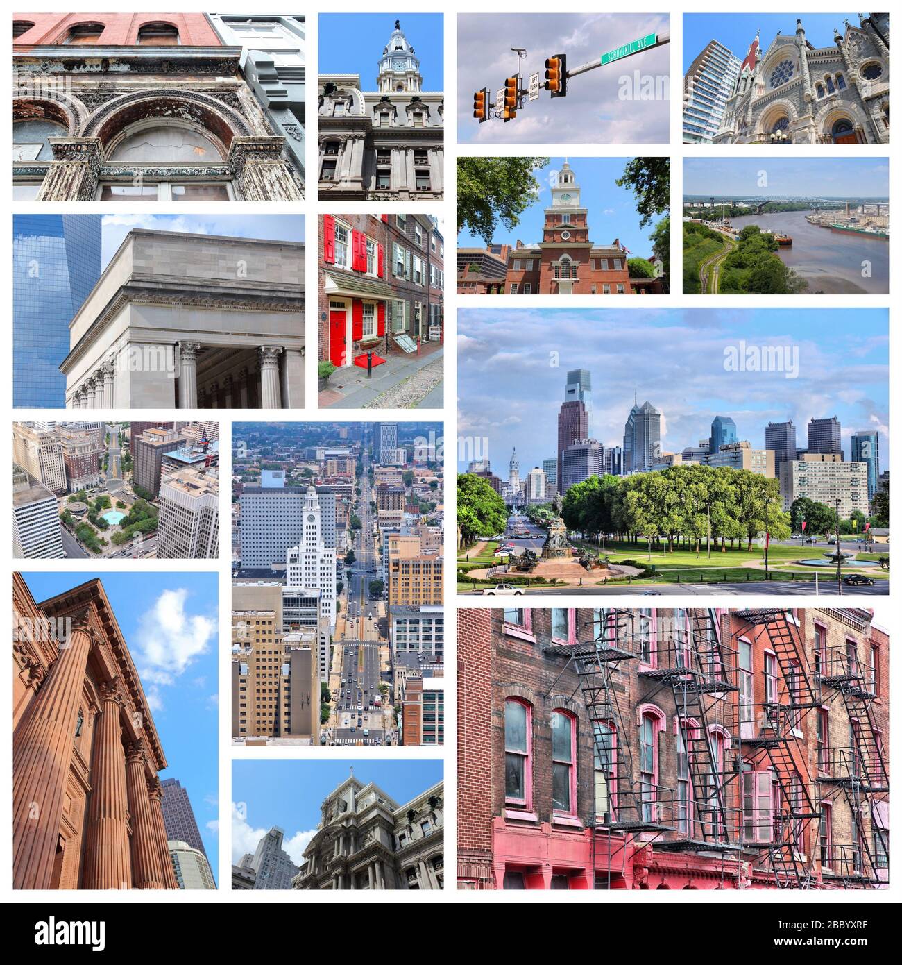 Philadelphia, United States - photo collage. Collection includes major ...