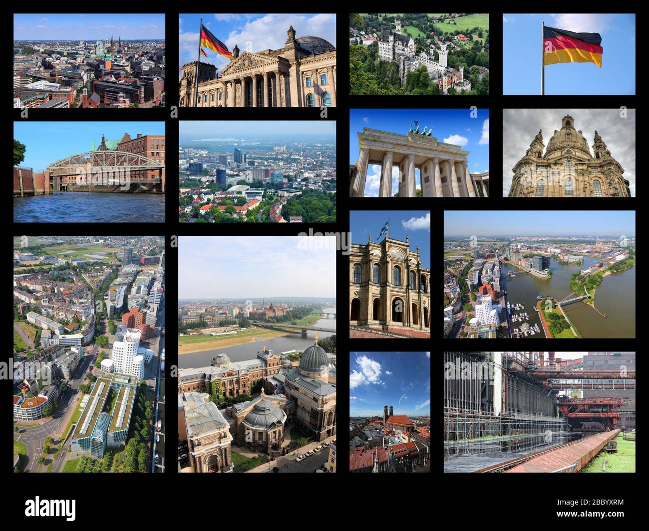 Germany landmarks - travel photos collage with Berlin, Munich, Hamburg ...