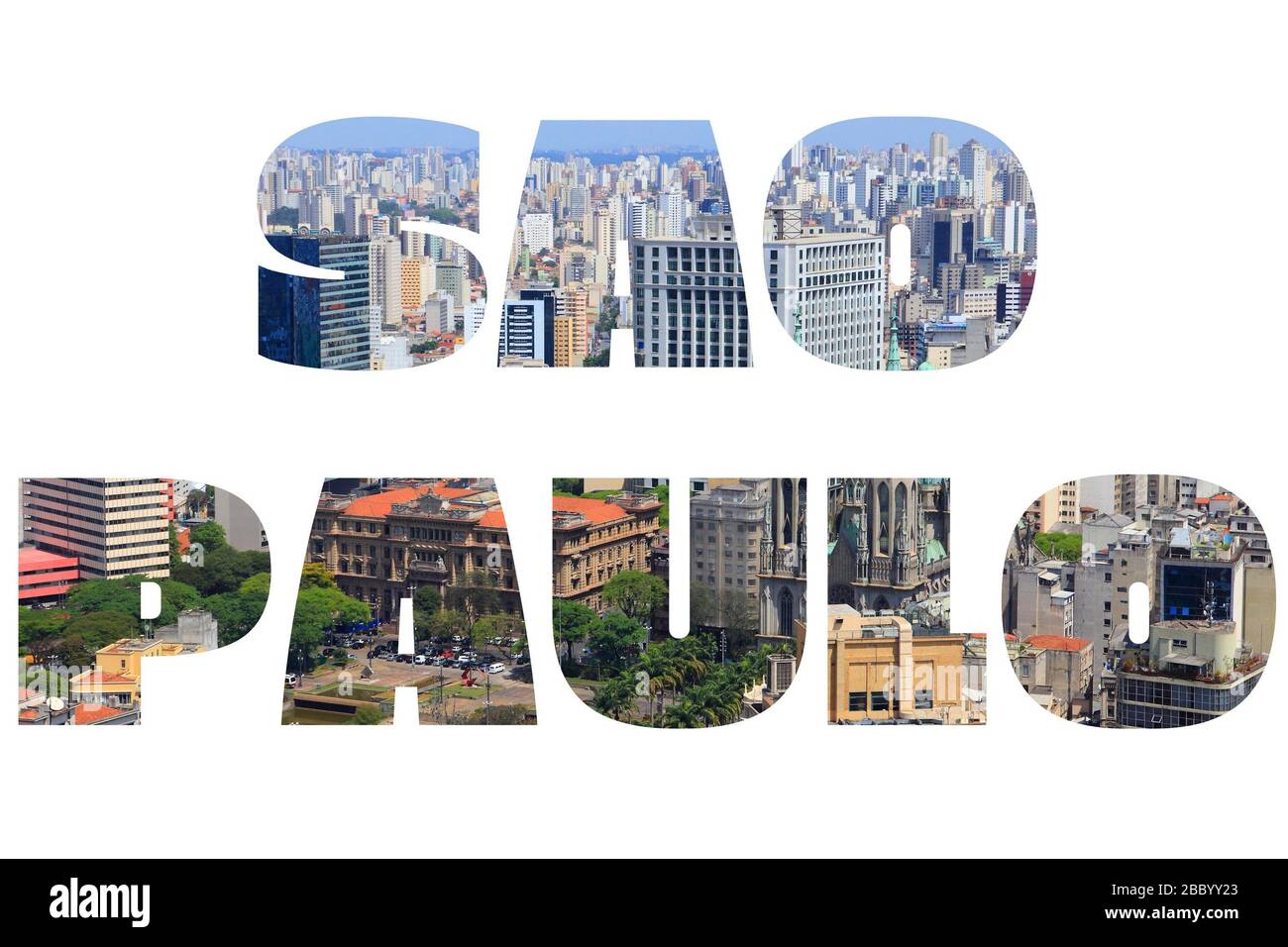 Sao Paulo, Brazil - city name sign isolated against white background ...