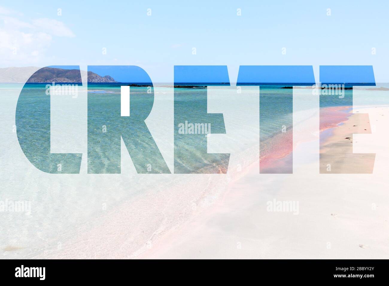 Crete word - Greek island travel photo design Stock Photo - Alamy