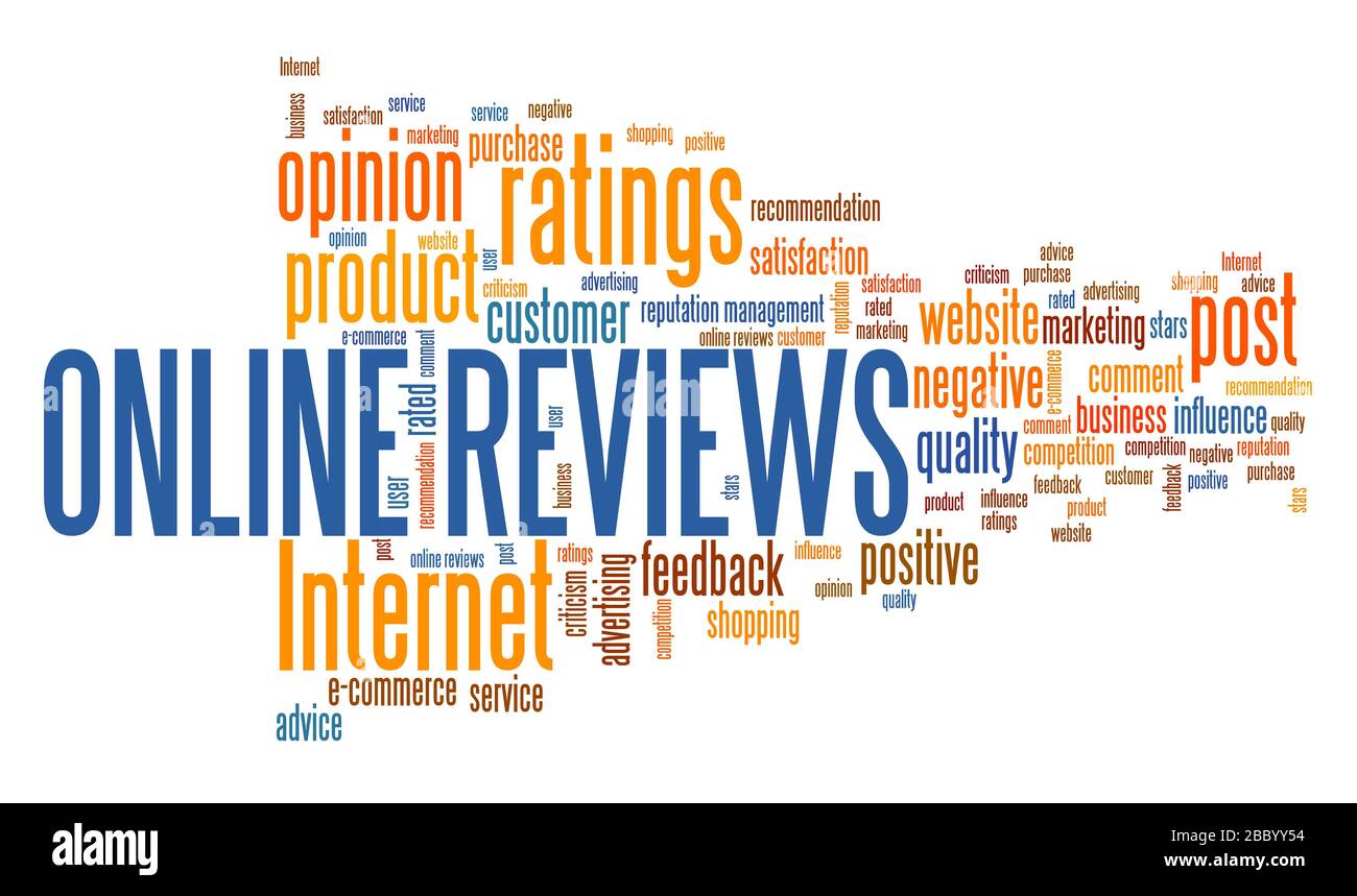 Online reviews - internet concepts word cloud illustration. Word ...