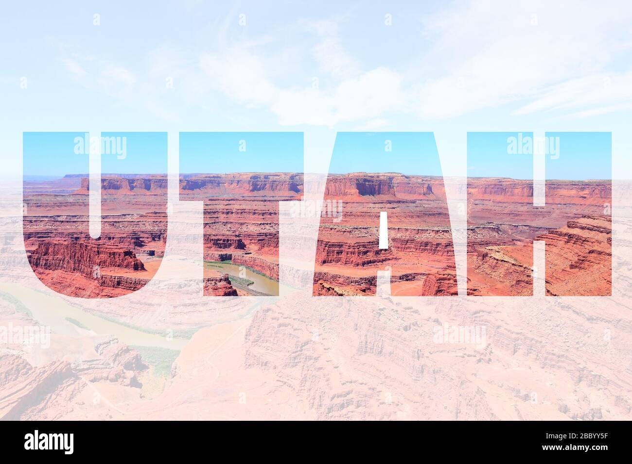 Utah sign - US state name with background landscape Stock Photo - Alamy