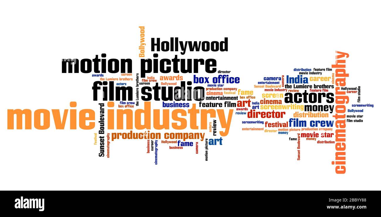 Cinema word cloud illustration tag hi-res stock photography and images ...