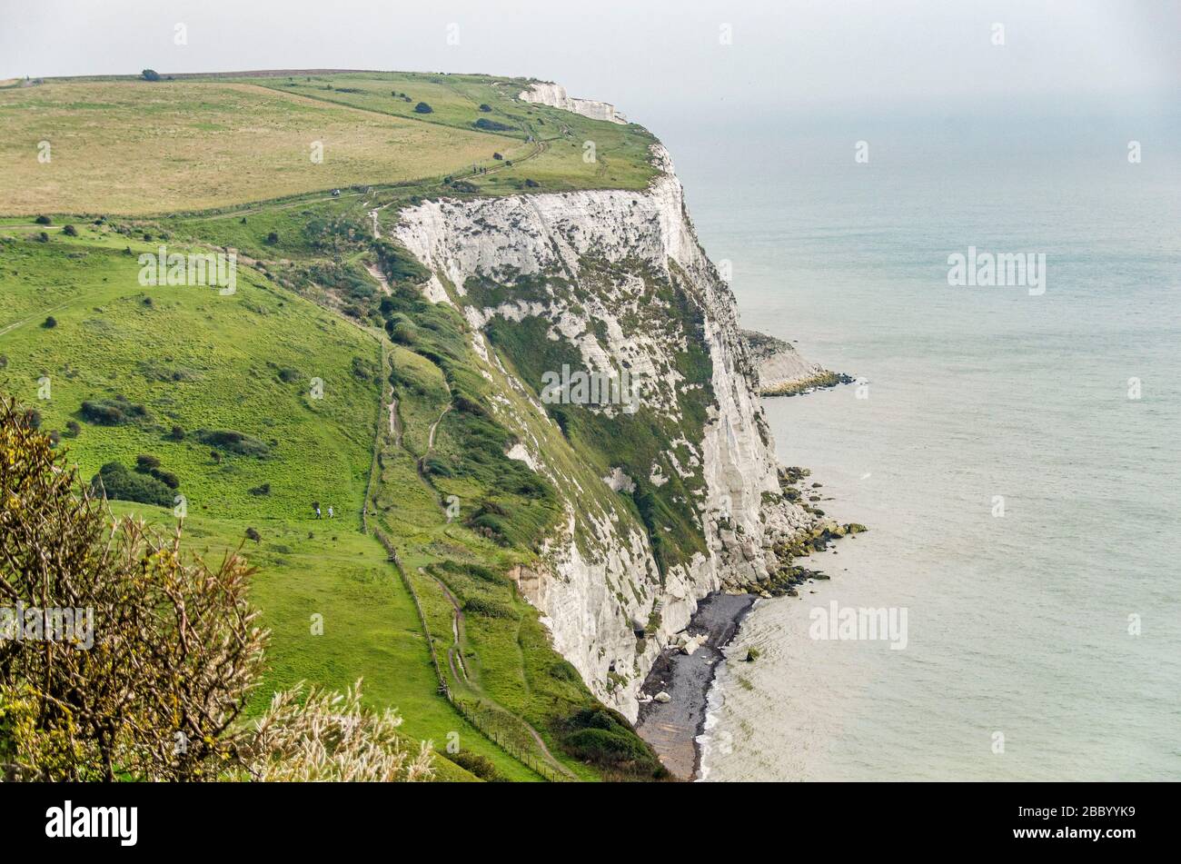White Cliffs of Dover with walkers and views Stock Photo - Alamy