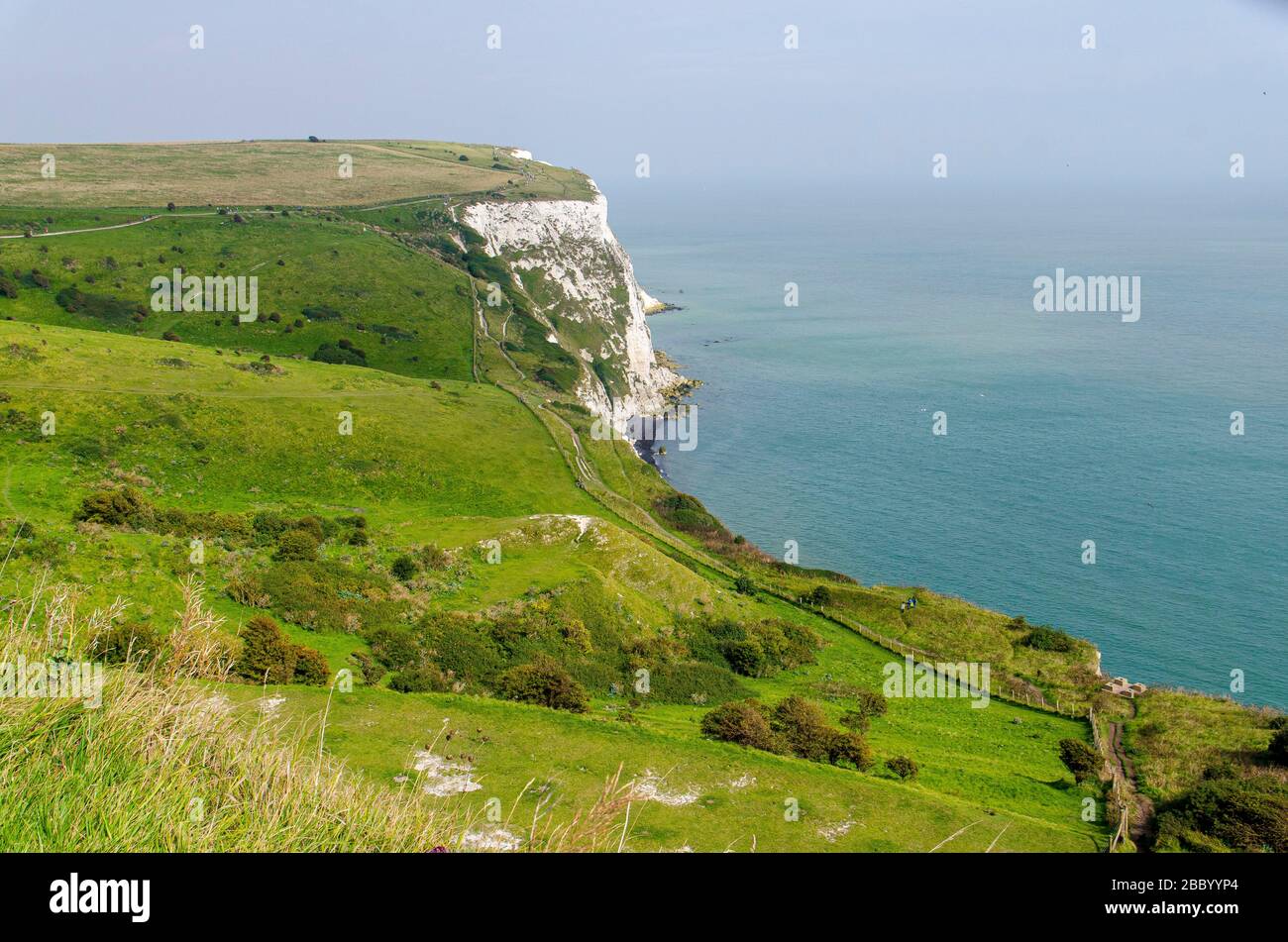 White Cliffs of Dover with walkers and views Stock Photo - Alamy