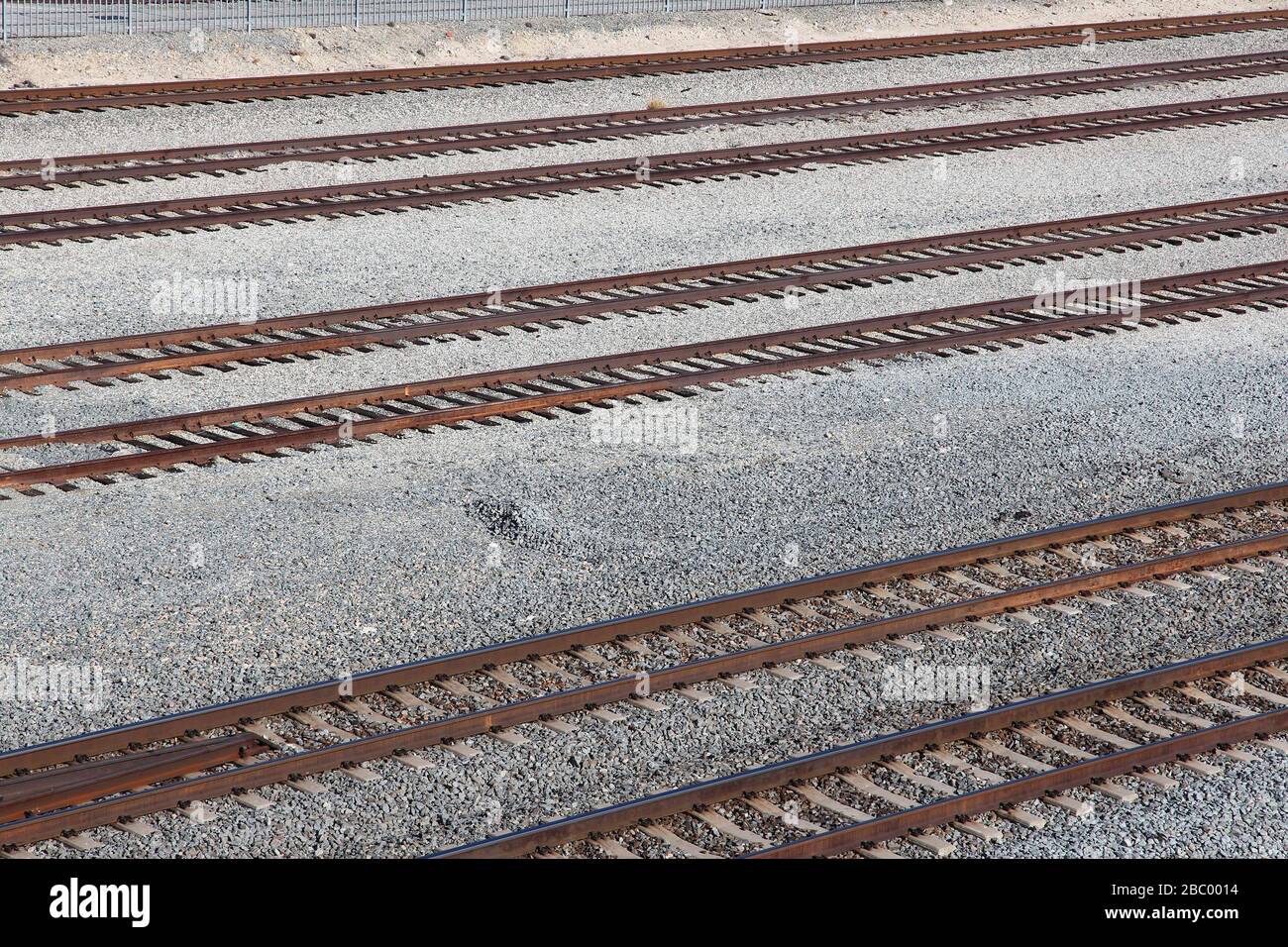 California railroad tracks in Los Angeles. Railway infrastructure Stock ...