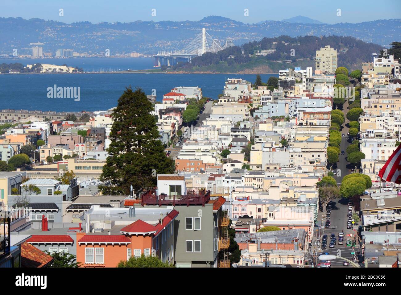 San Francisco city - Telegraph Hill view from Russian Hill Stock Photo ...