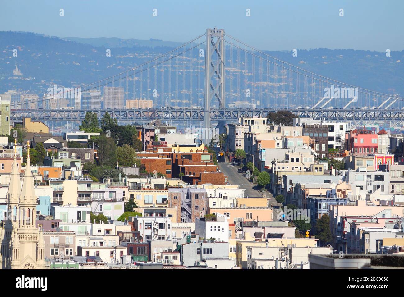San Francisco city view with Bay Bridge Stock Photo - Alamy