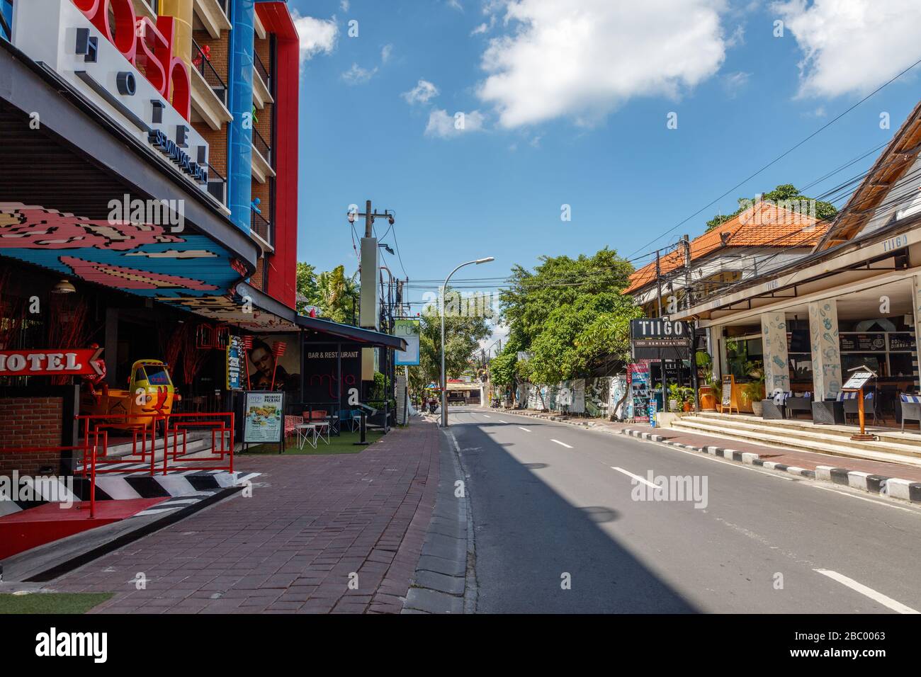 April, 01, 2020. Empty streets of Bali. Quarantine for COVID-19 ...