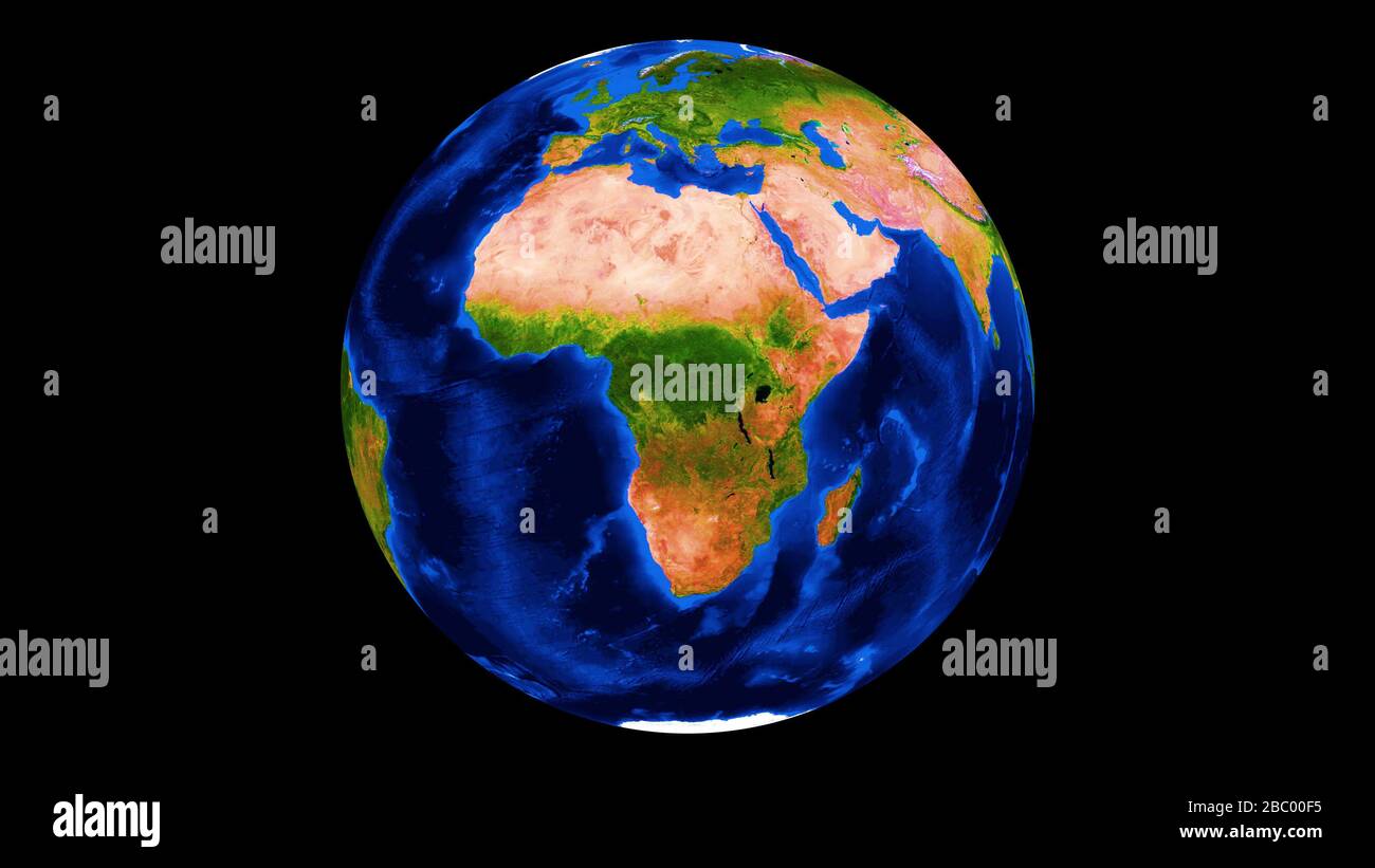 Planet earth. A shot from outer space. Realistic 3D rendering Stock ...