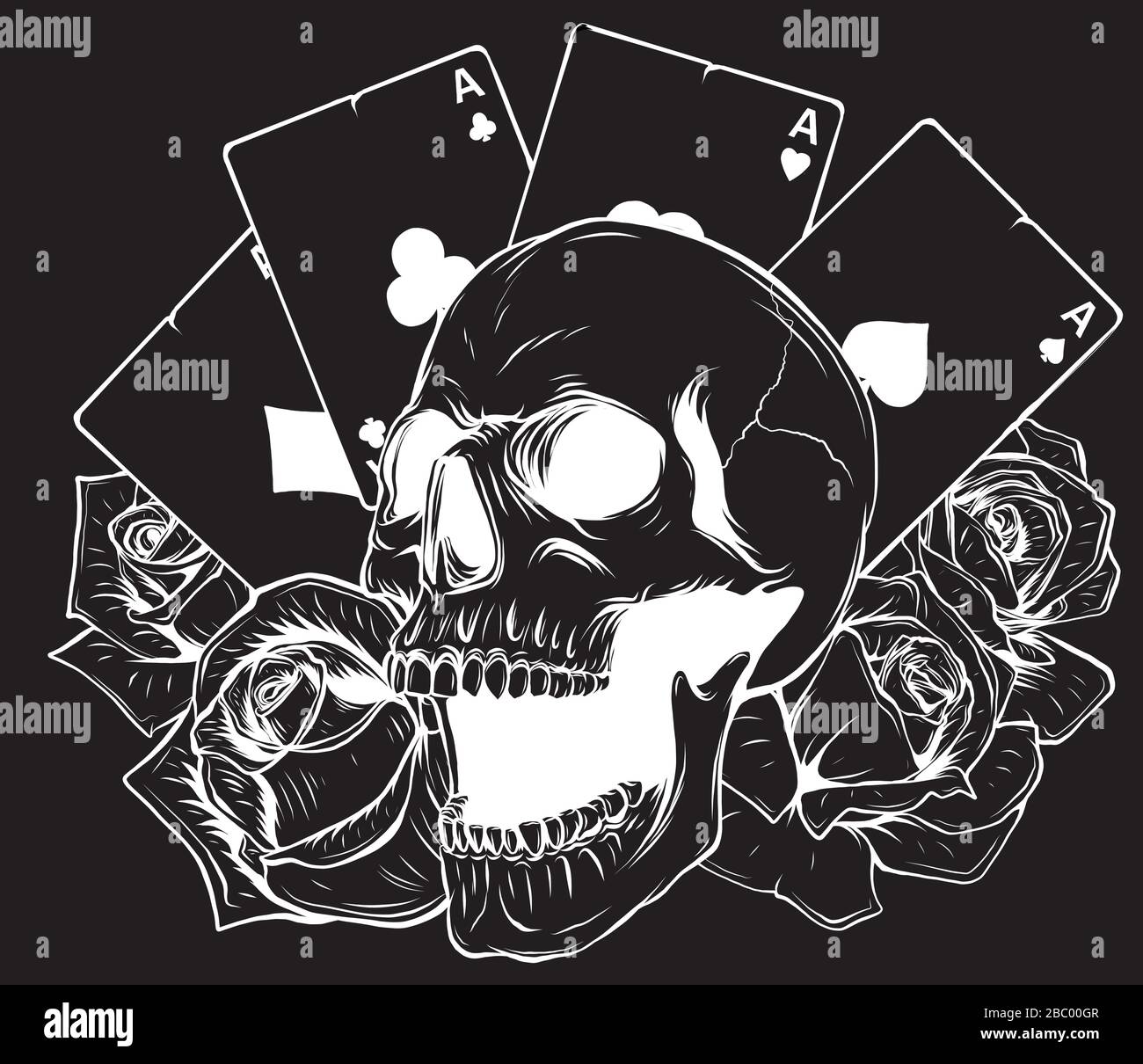 Aces and Skull in black background Stock Vector Image & Art - Alamy