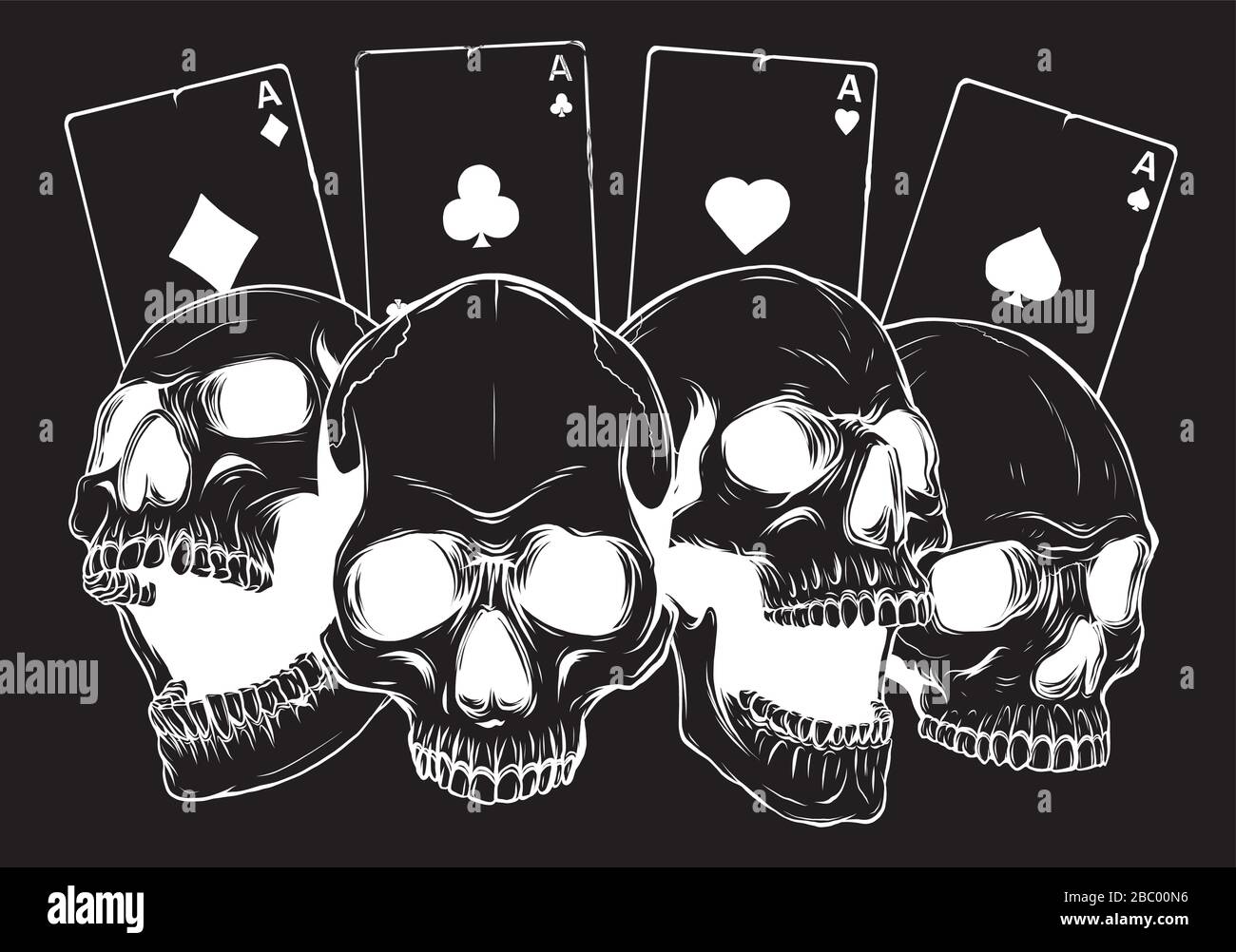Aces and Skull in black background Stock Vector Image & Art - Alamy