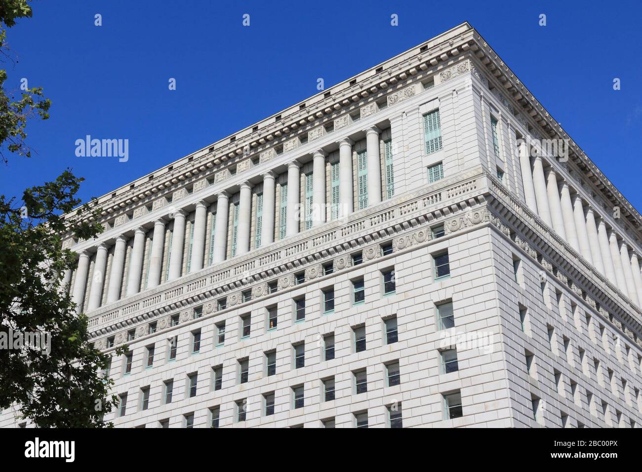 LOS ANGELES, USA - APRIL 5, 2014: Hall of Justice in Los Angeles. The ...