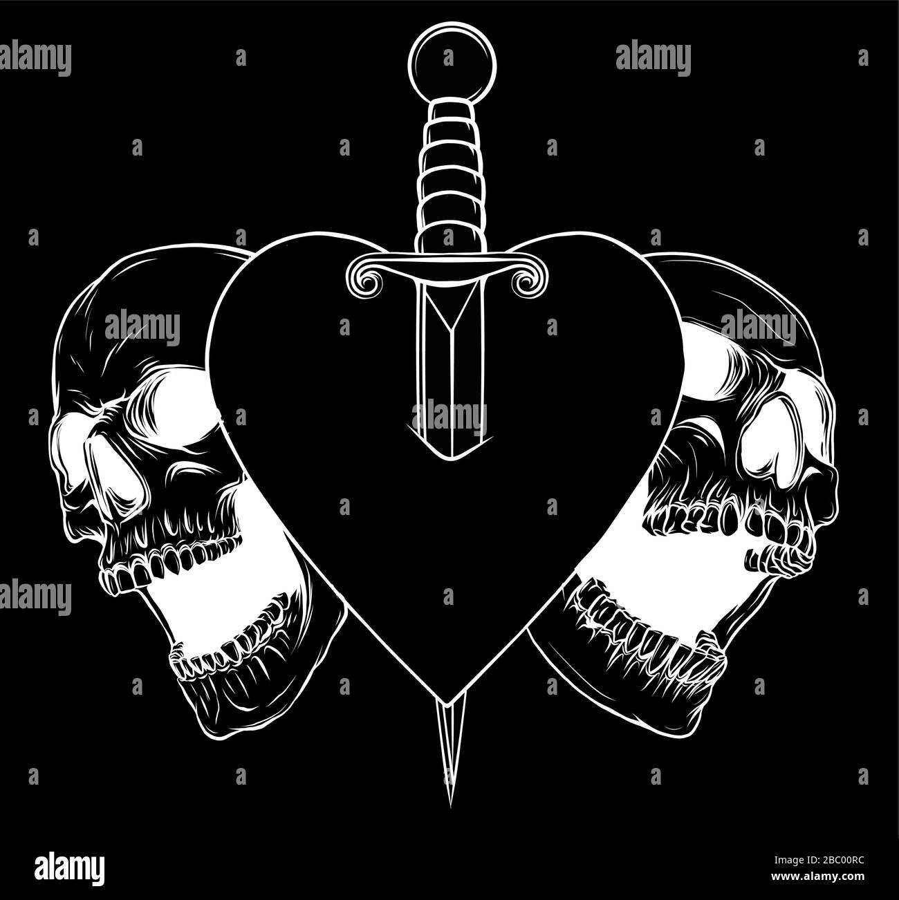 Arrow in shape heart Black and White Stock Photos & Images - Alamy