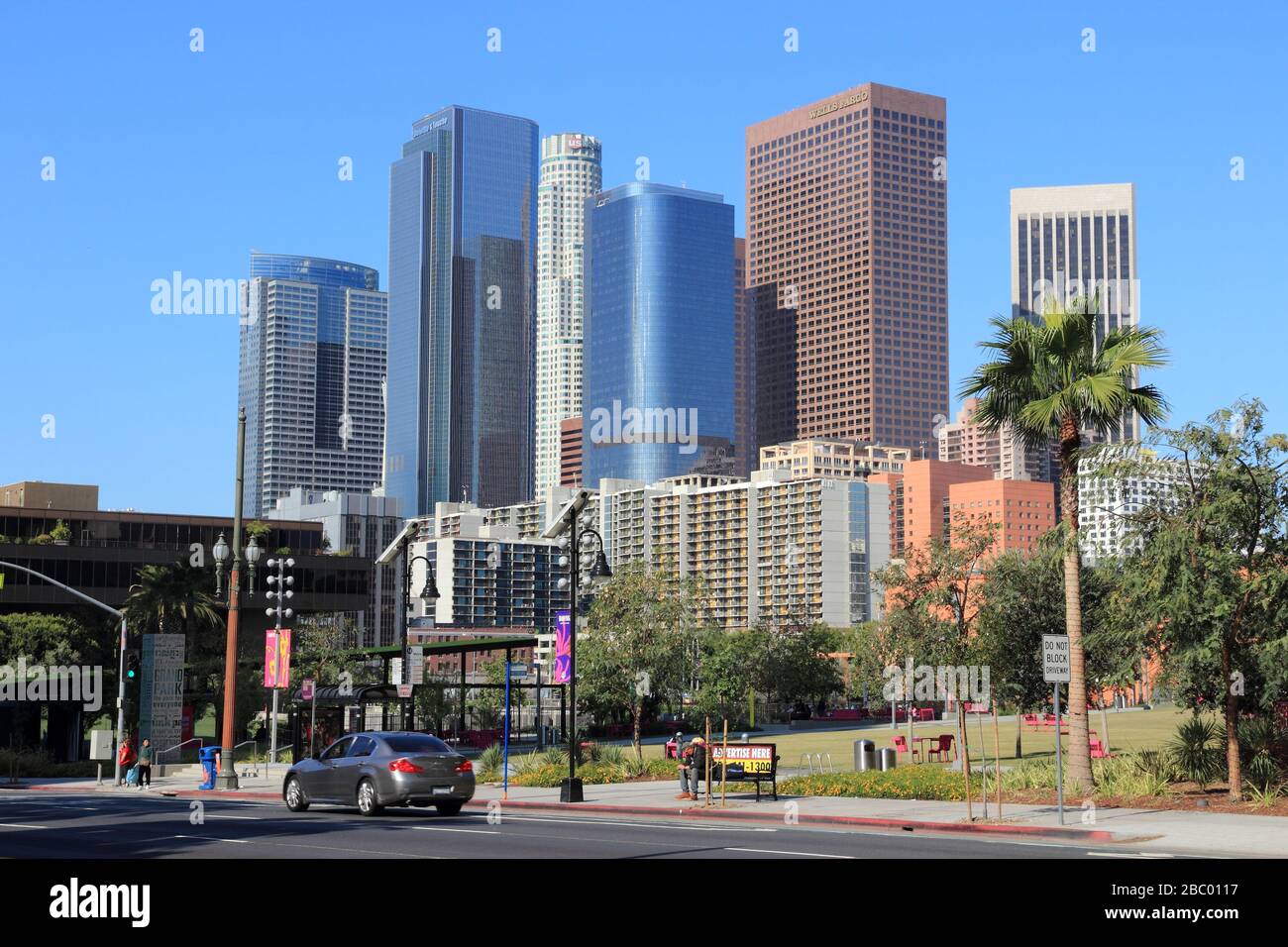 LOS ANGELES, USA - APRIL 5, 2014: Skyline view of downtown Los Angeles ...