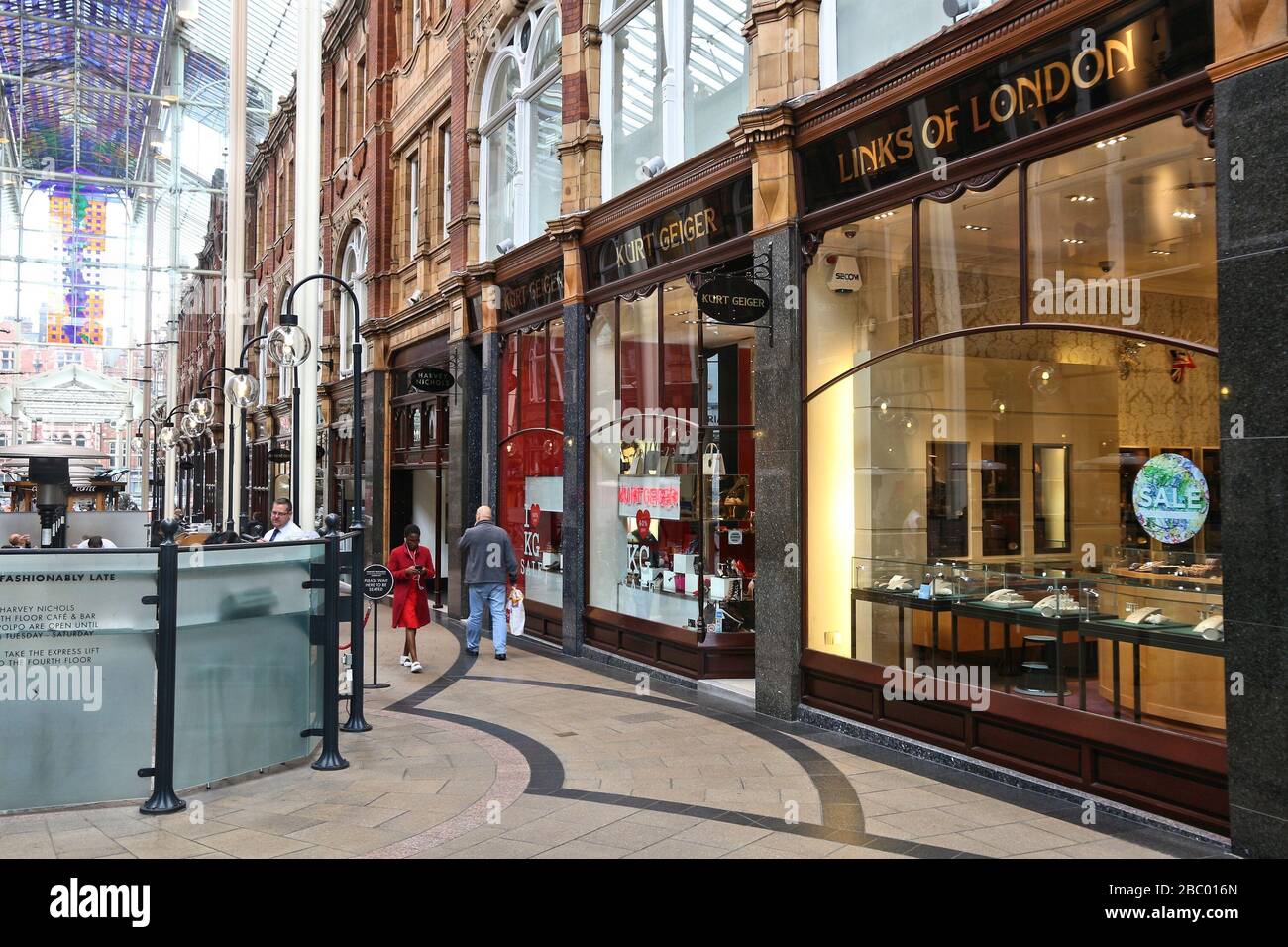 LEEDS, UK - JULY 11, 2016: People visit shops of Victoria Quarter in ...