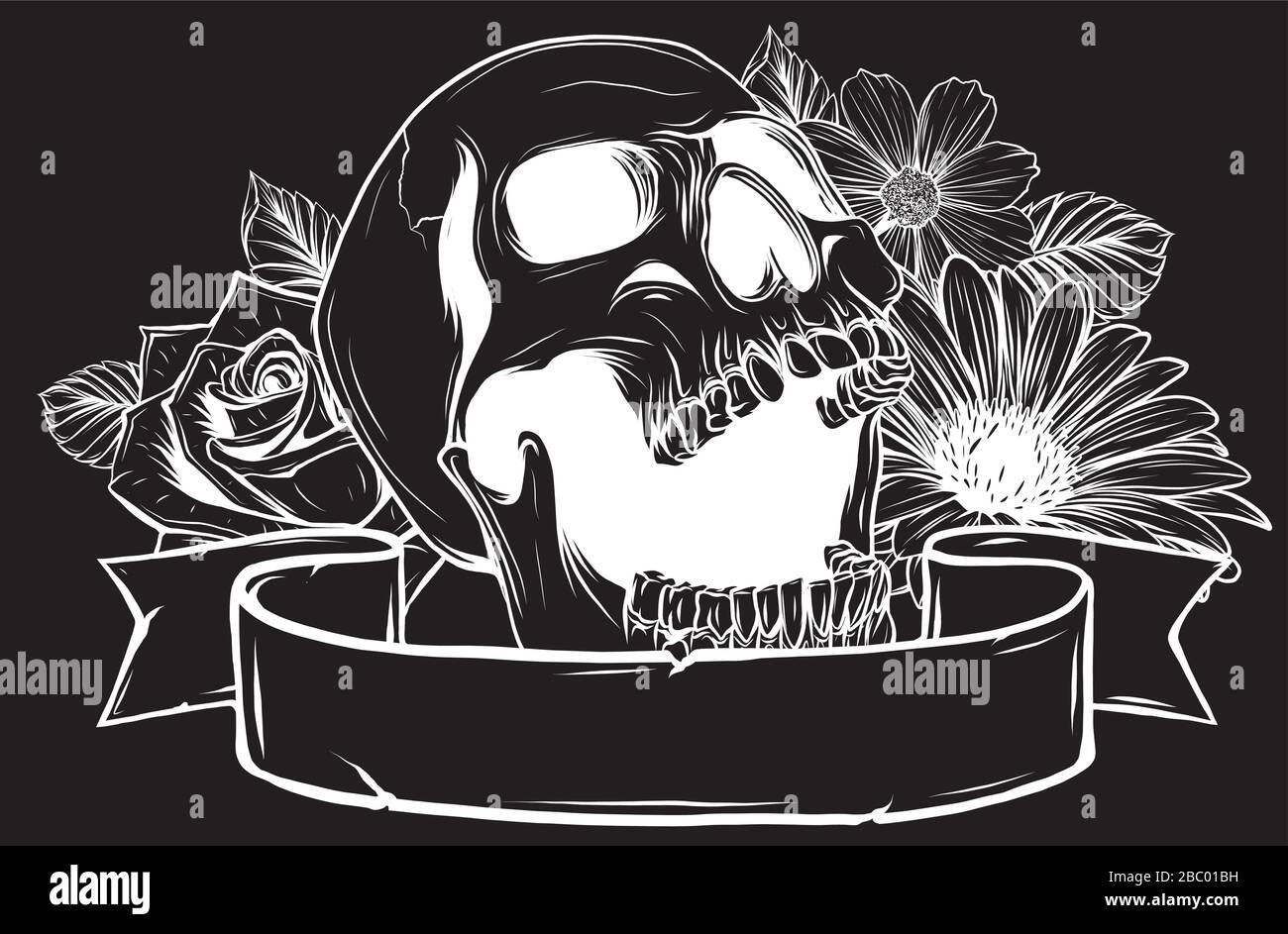 Day dead colorful skull Black and White Stock Photos & Images - Alamy