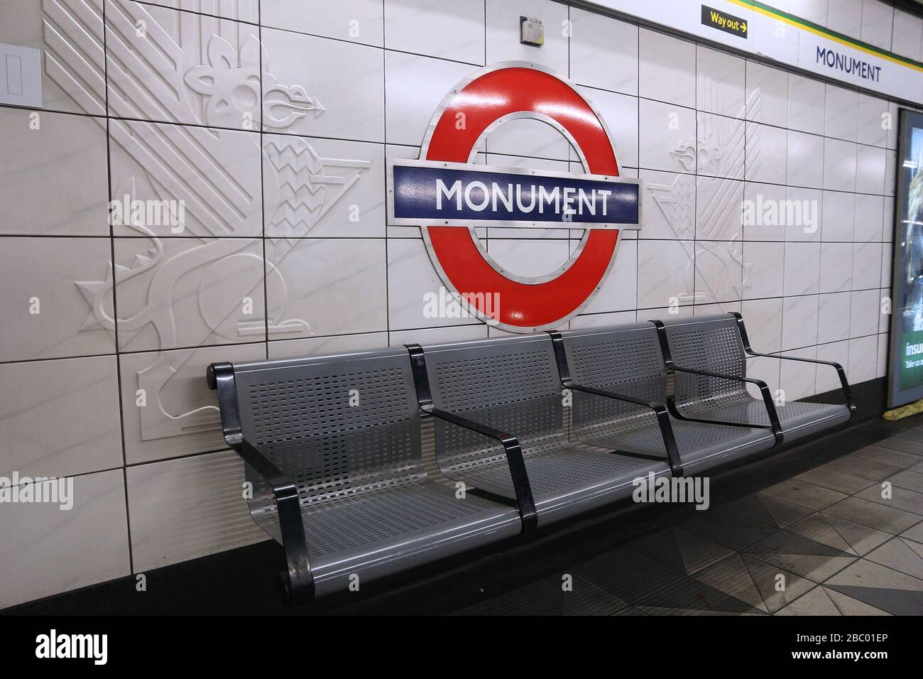 LONDON, UK - JULY 7, 2016: London Underground station Monument. London ...