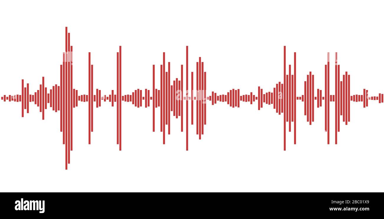Audio sound wave illustration. Vector soundwave line equalizer graph ...