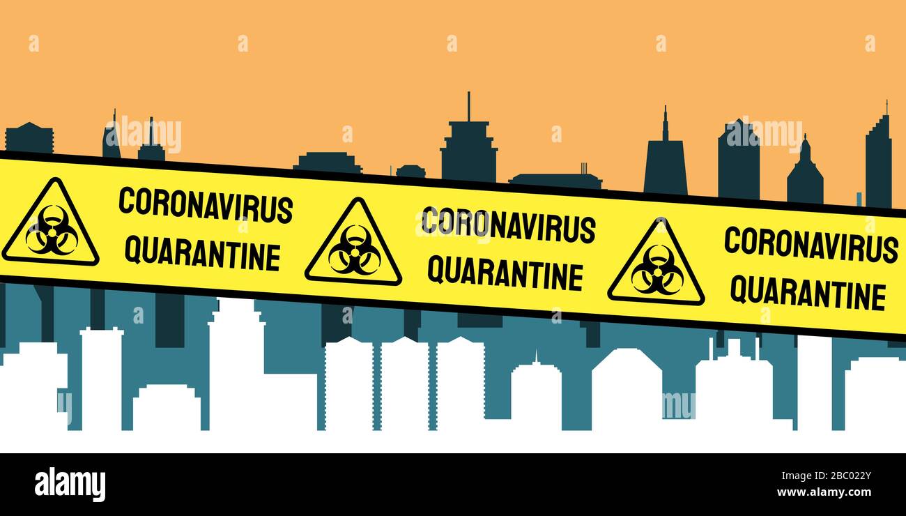 Coronavirus pandemic - city quarantine lockdown. Covid-19 crisis vector ...