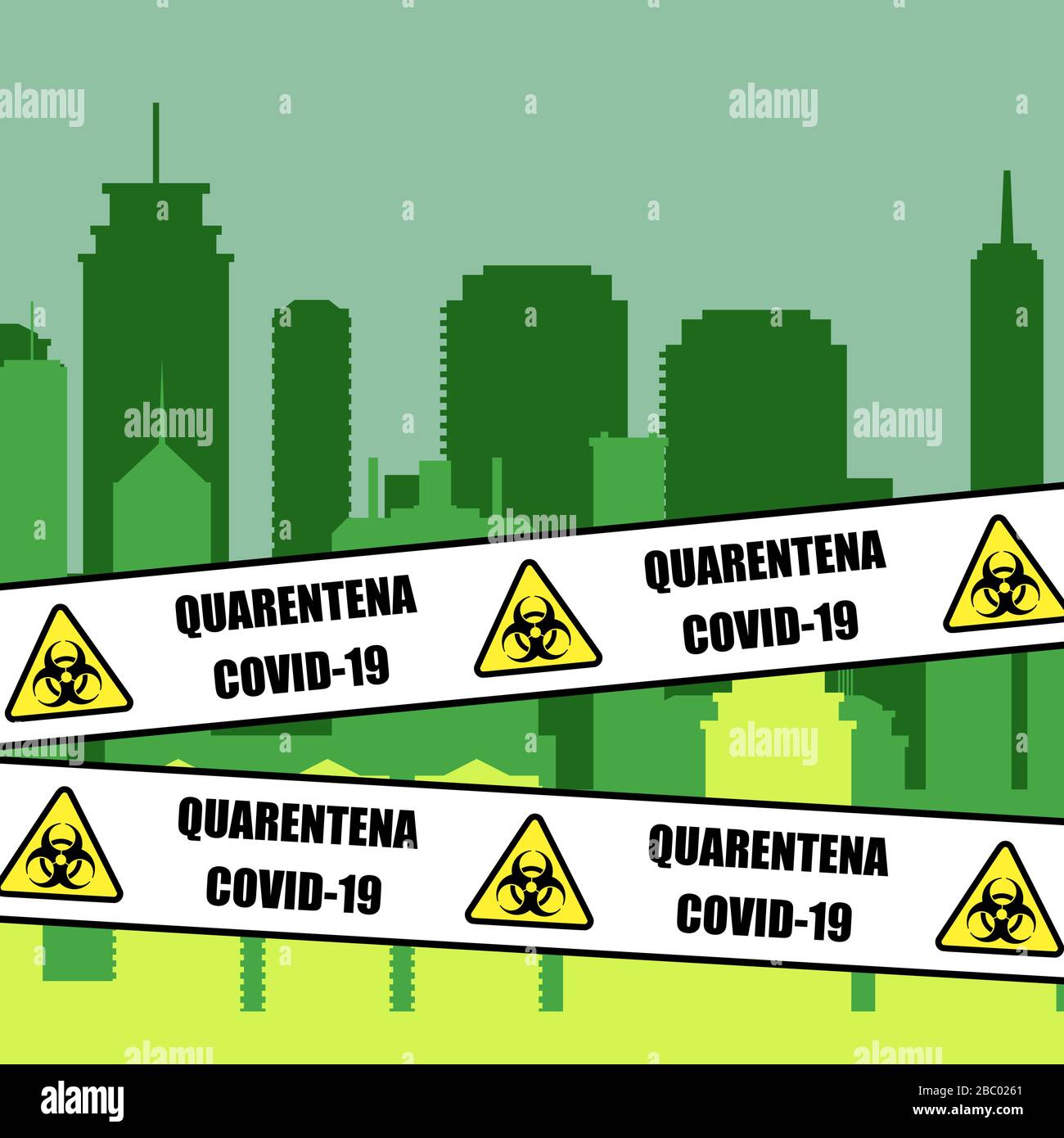 Coronavirus pandemic - city quarantine lockdown. Covid-19 crisis vector ...