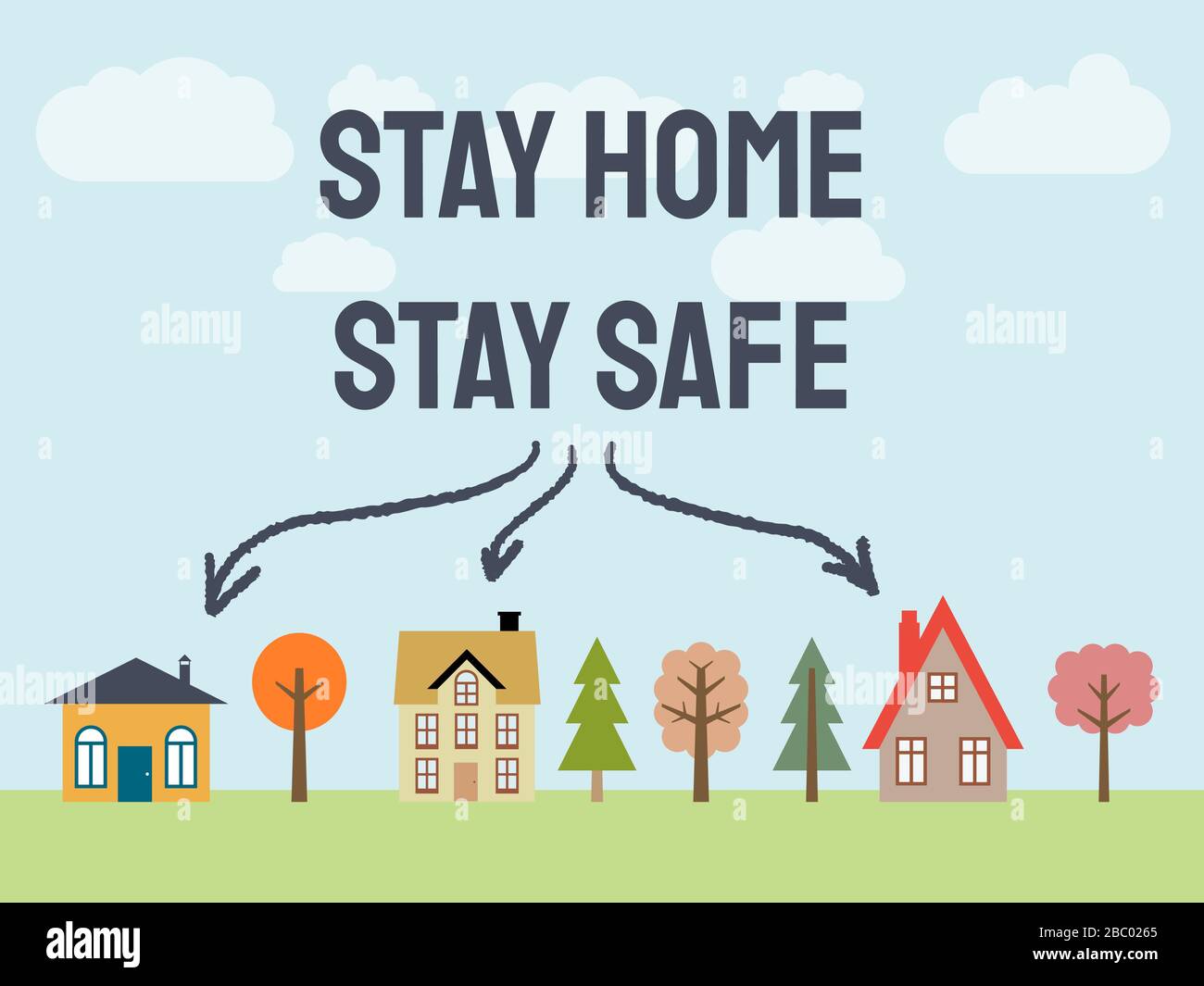 Stay home, stay safe. Epidemic message for coronavirus pandemic Stock ...