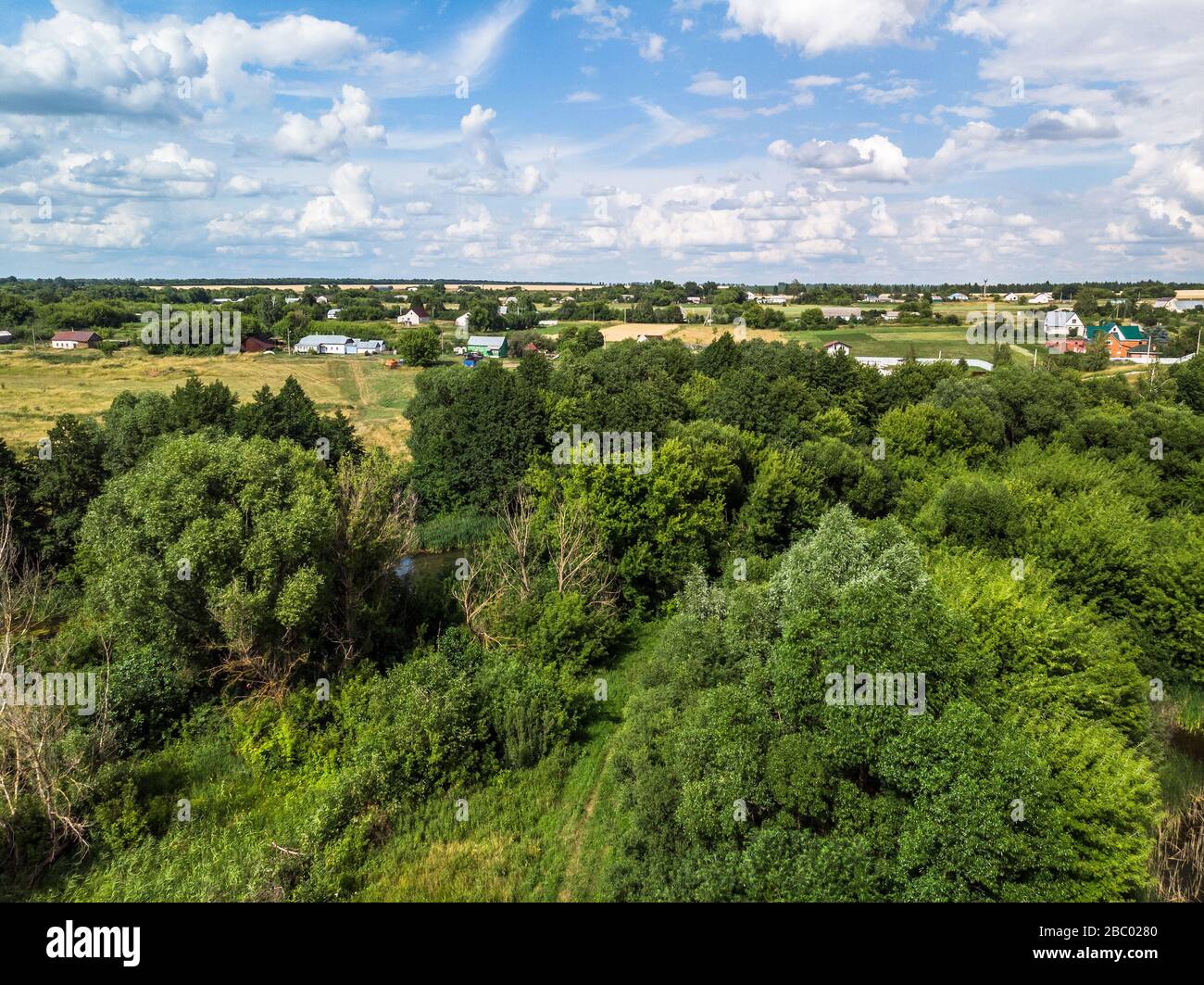 Picturesque countryside landscape in Russia from a height Stock Photo ...
