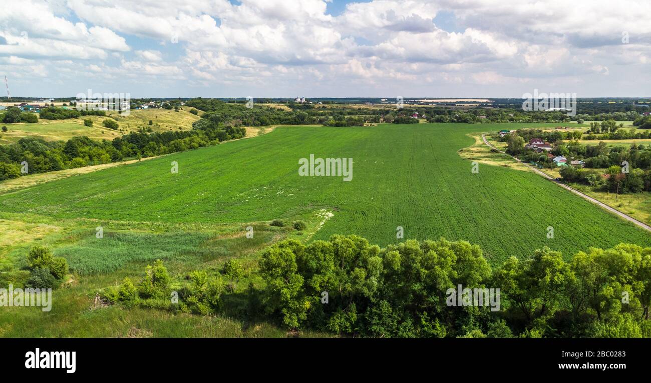 Picturesque countryside landscape in Russia from a height Stock Photo ...