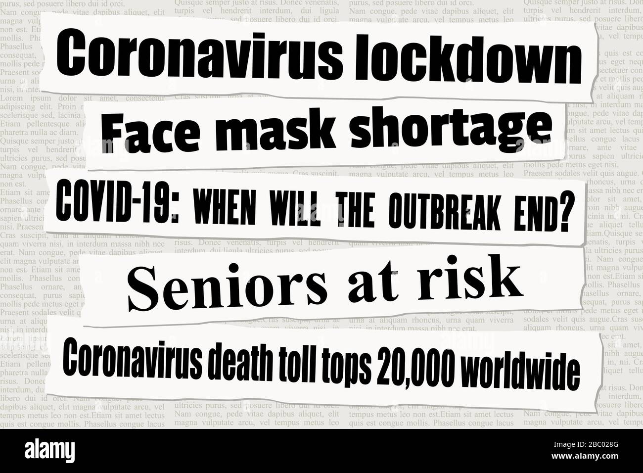 Covid headlines newspaper Stock Vector Images - Alamy