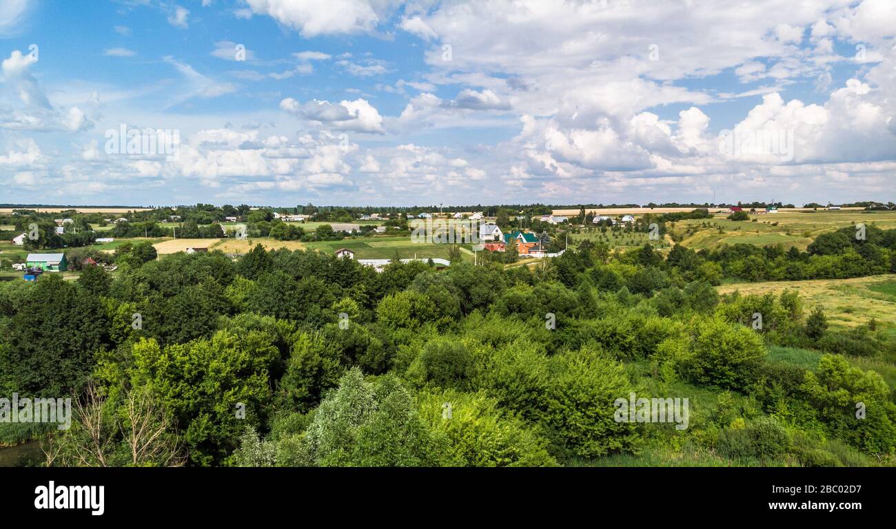 Picturesque countryside landscape in Russia from a height Stock Photo ...