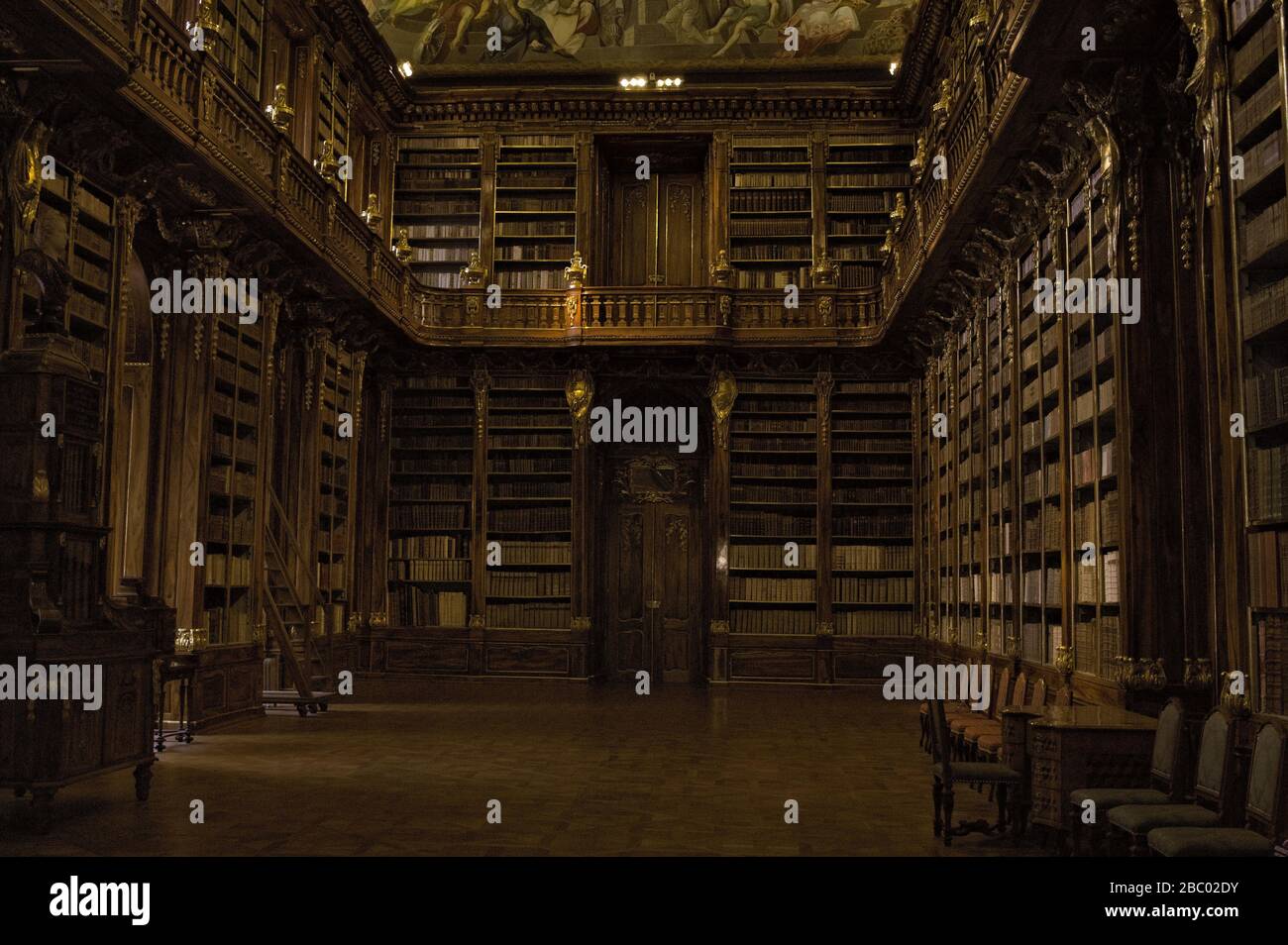 Prague, Czech Republic - 30 December 2019: old library with a lot of ...