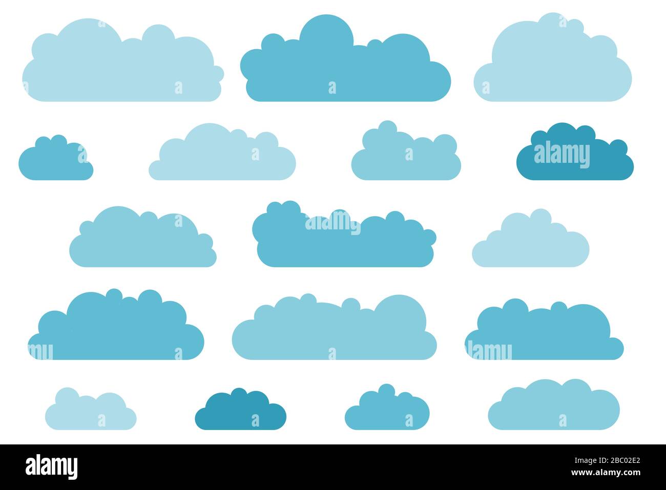 Simple isolated clouds object set. Simple cloud vector illustration ...